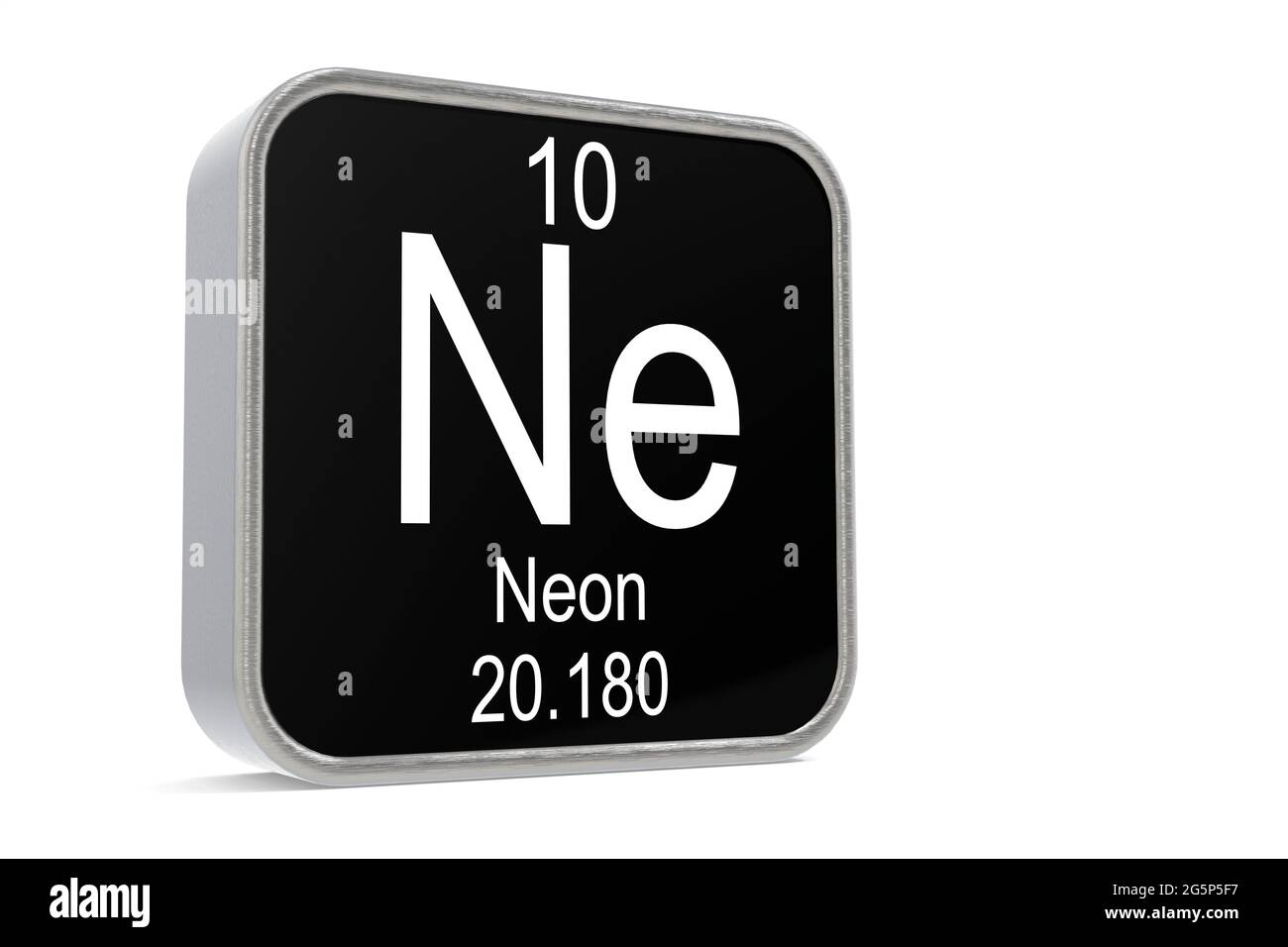 Neon element symbol on square block, 3D rendering Stock Photo - Alamy