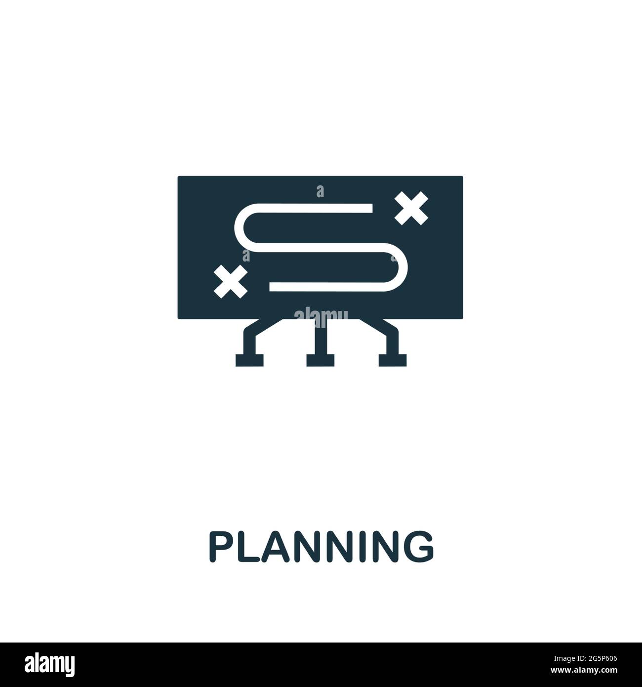 Planning icon. Simple creative element. Filled monochrome Planning icon ...