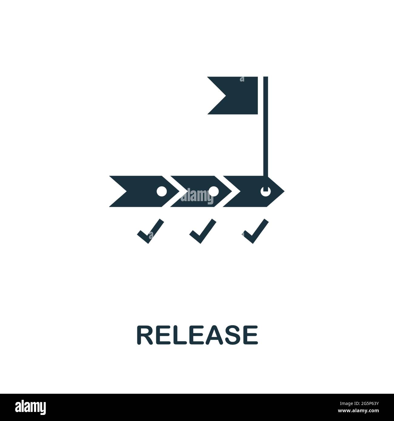 Release icon. Simple creative element. Filled monochrome Release icon ...