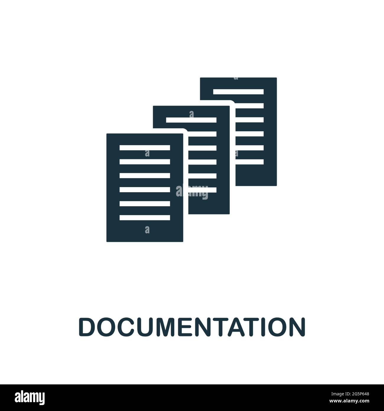Documentation icon. Simple creative element. Filled monochrome ...
