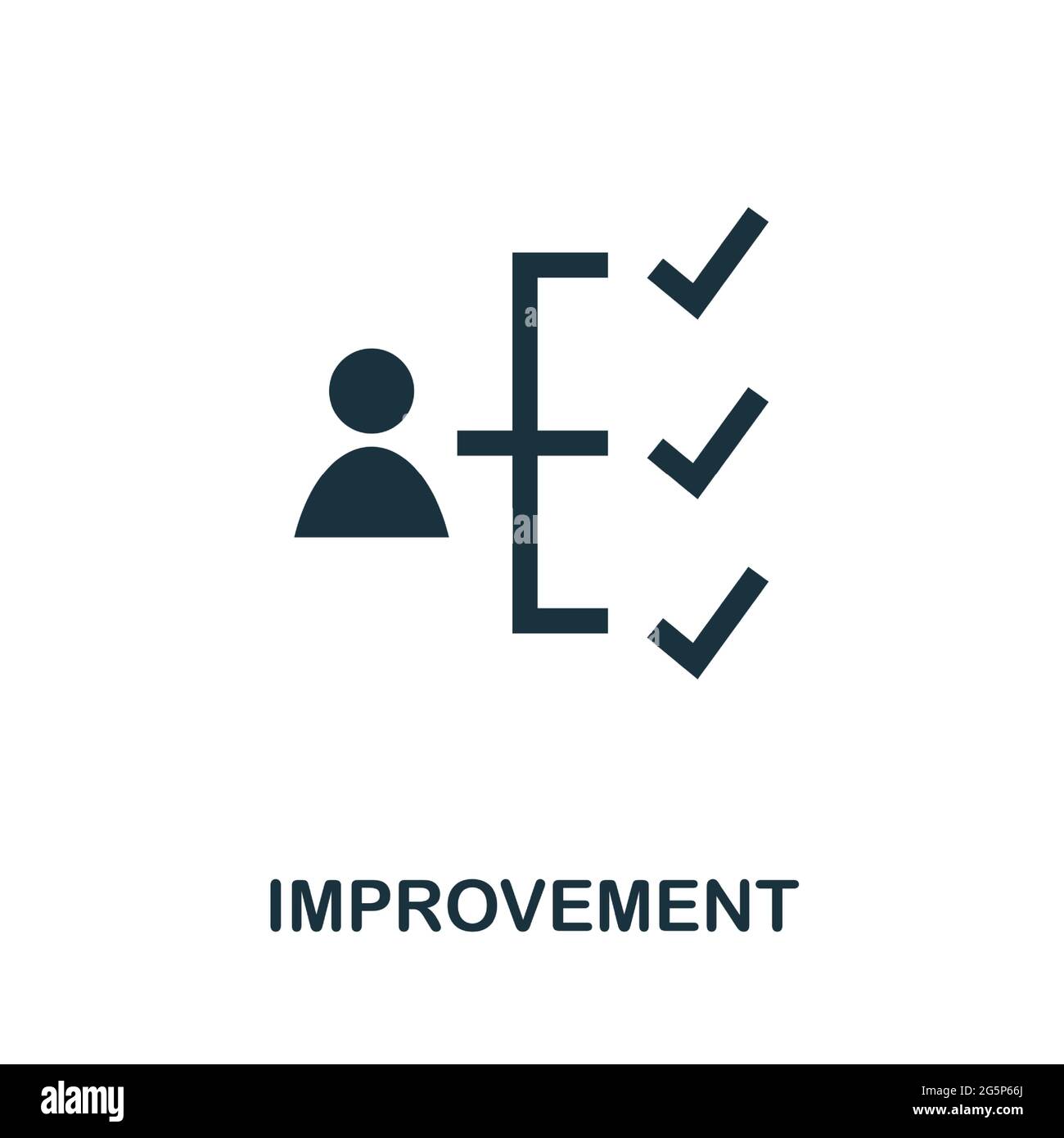Improvement icon. Simple creative element. Filled monochrome ...