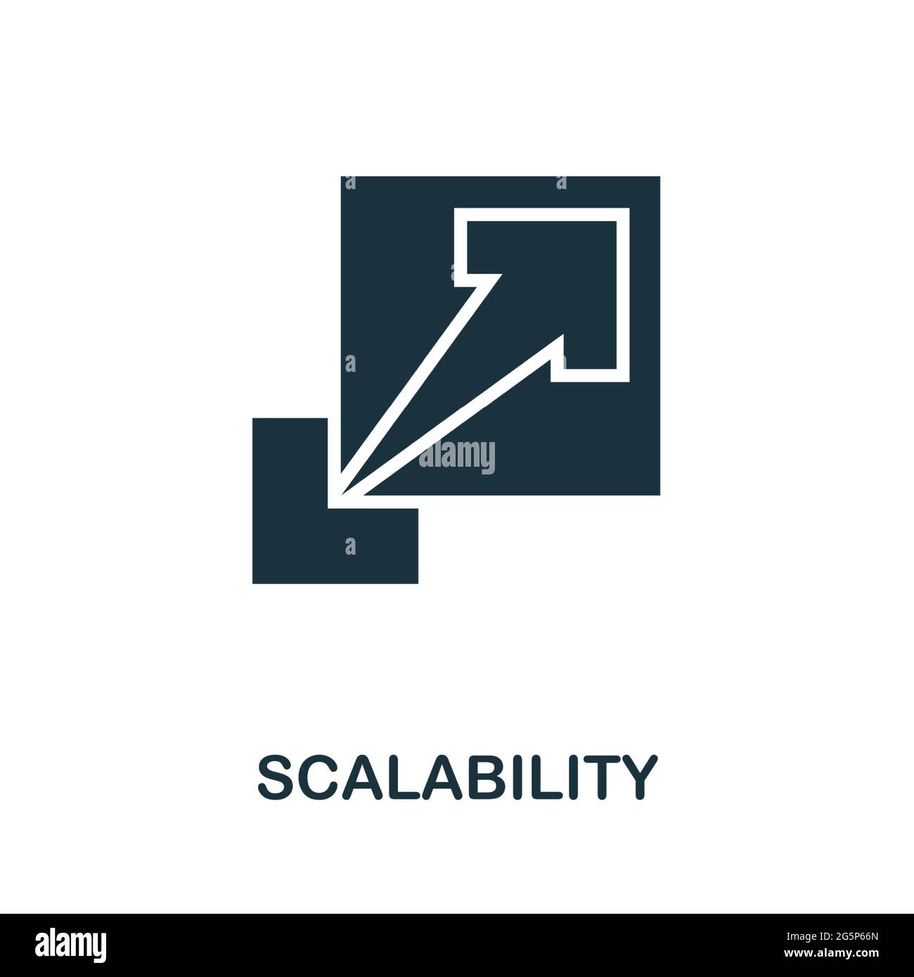 Scalability icon. Simple creative element. Filled monochrome ...