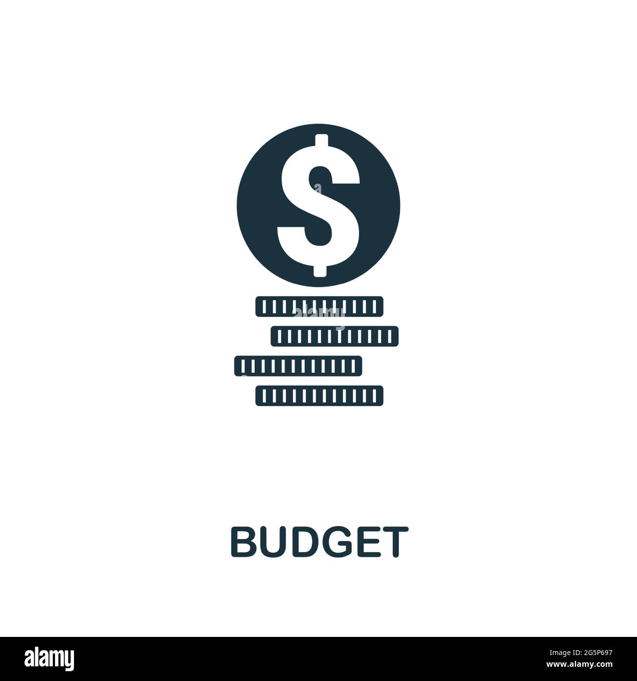 Budget icon. Simple creative element. Filled monochrome Budget icon for ...
