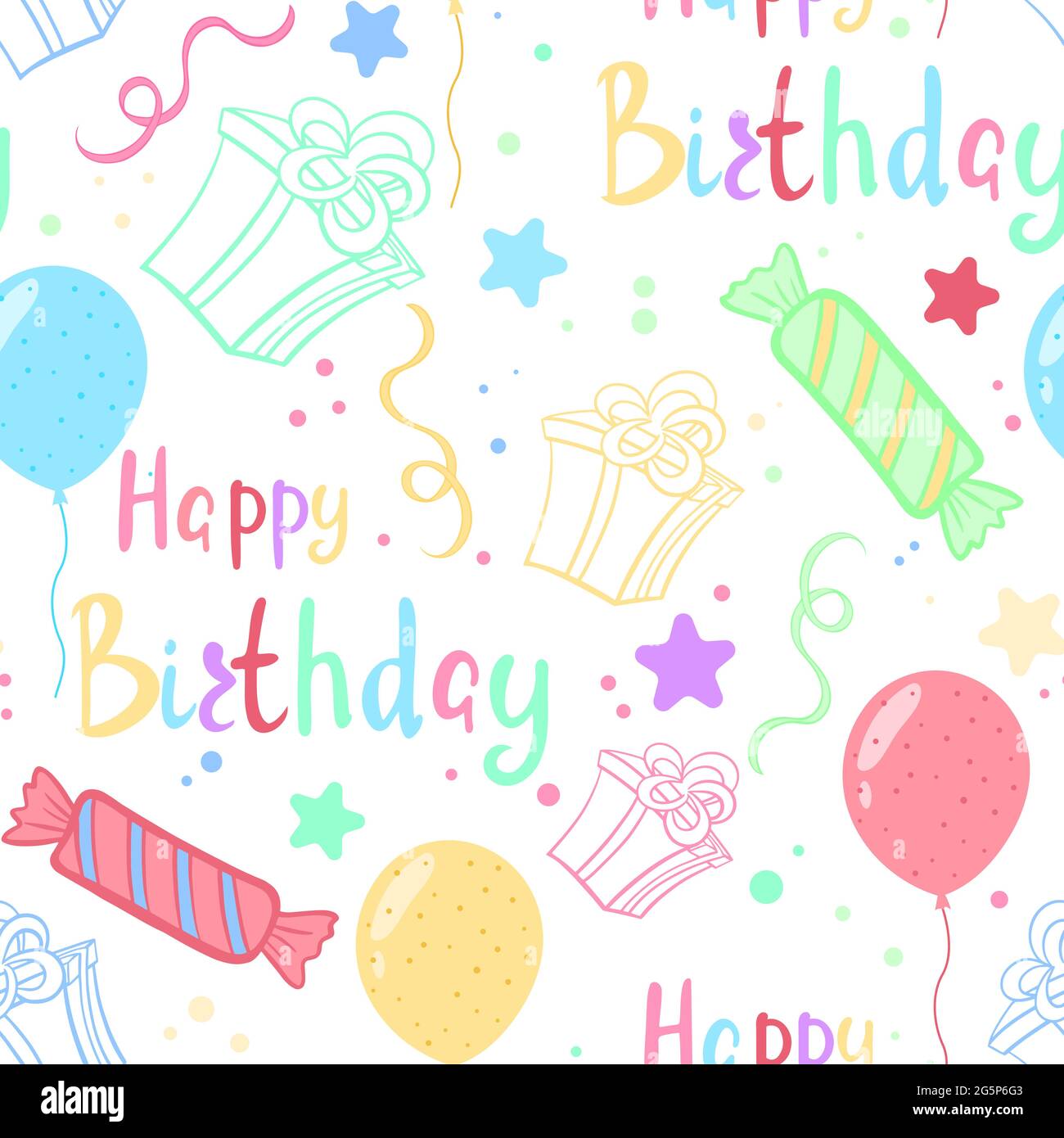 Happy birthday seamless pattern, vector illustration Stock Vector Image ...