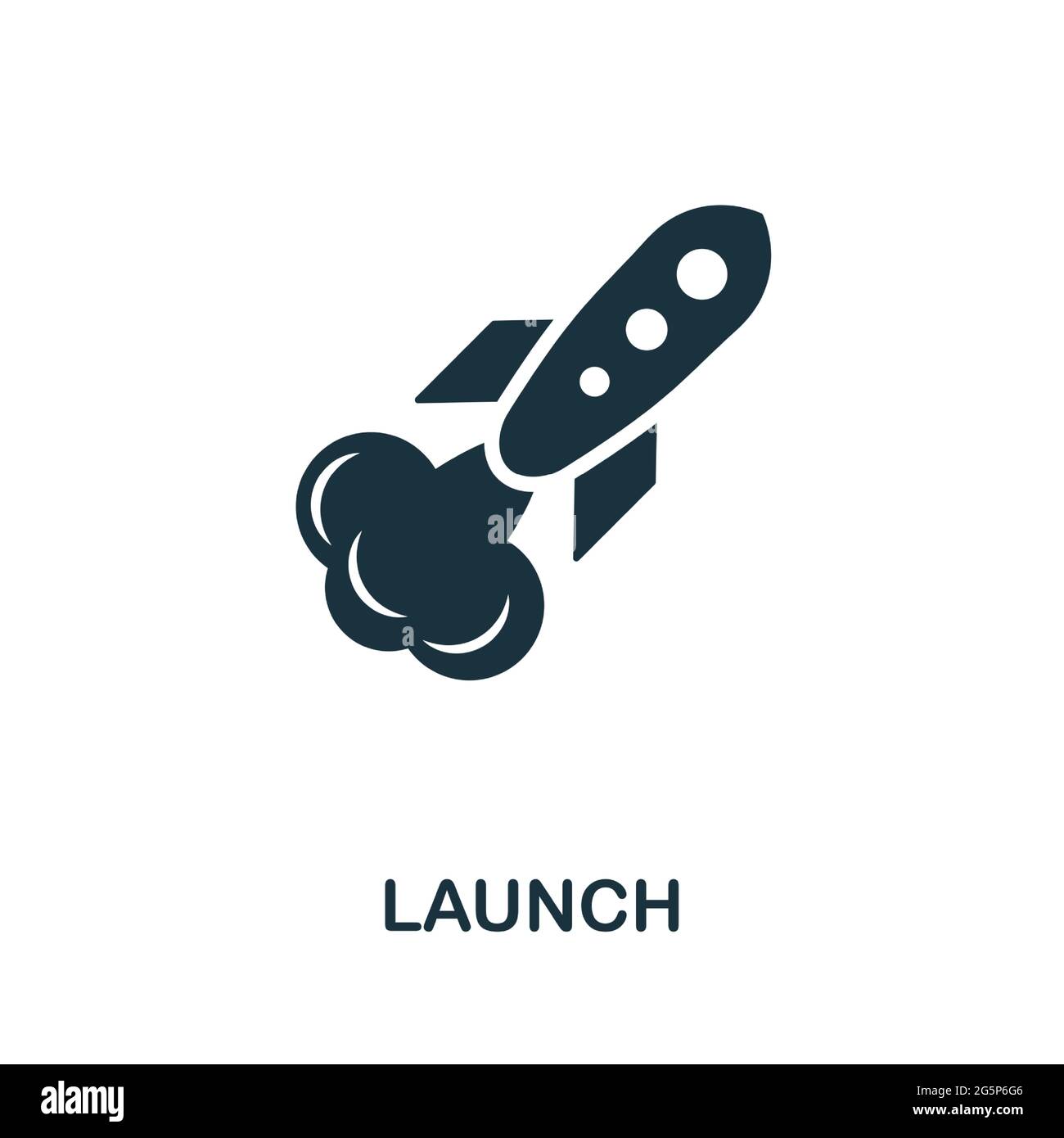 Launch icon. Simple creative element. Filled monochrome Launch icon for ...