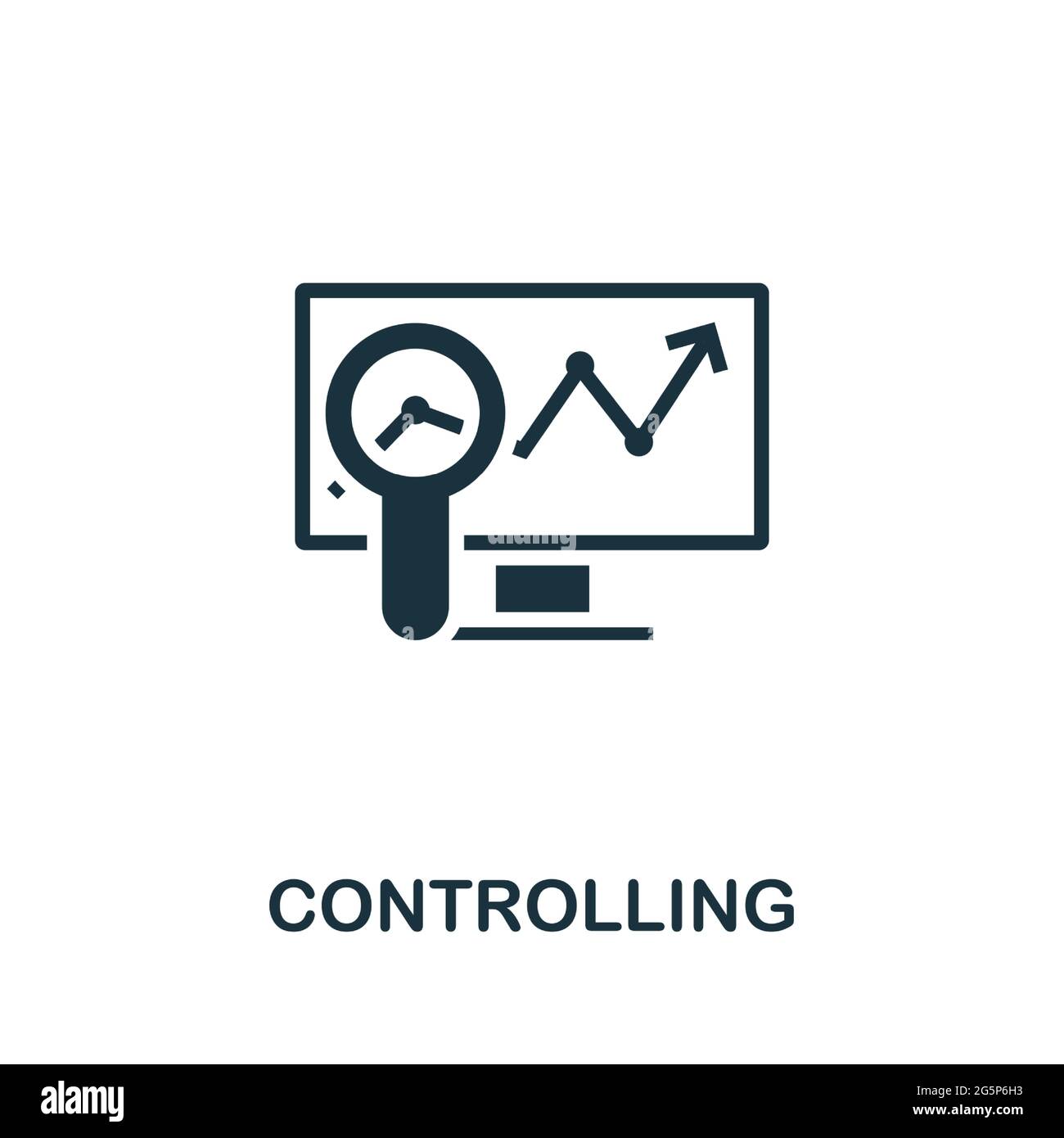 Controlling icon. Simple creative element. Filled monochrome ...