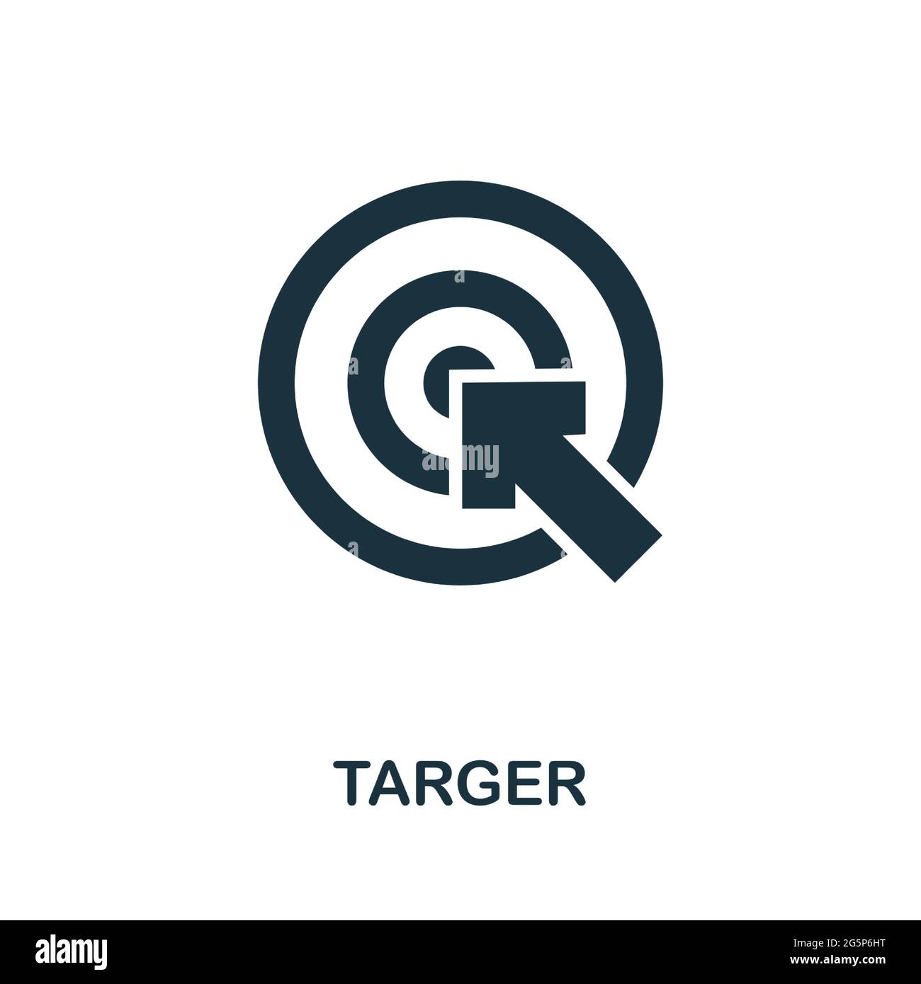 Target icon. Simple creative element. Filled monochrome Target icon for ...