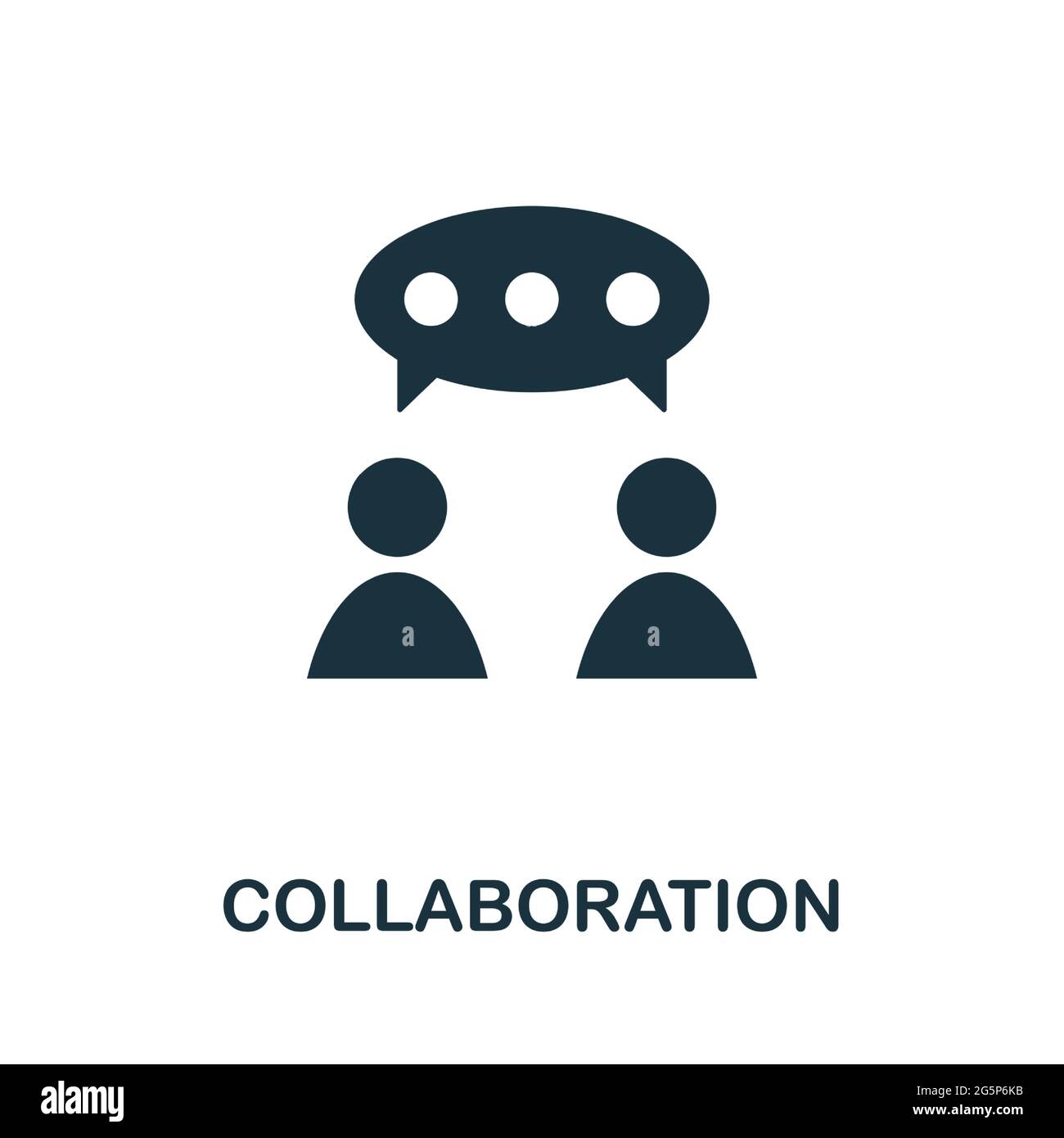 Collaboration icon. Simple creative element. Filled monochrome ...