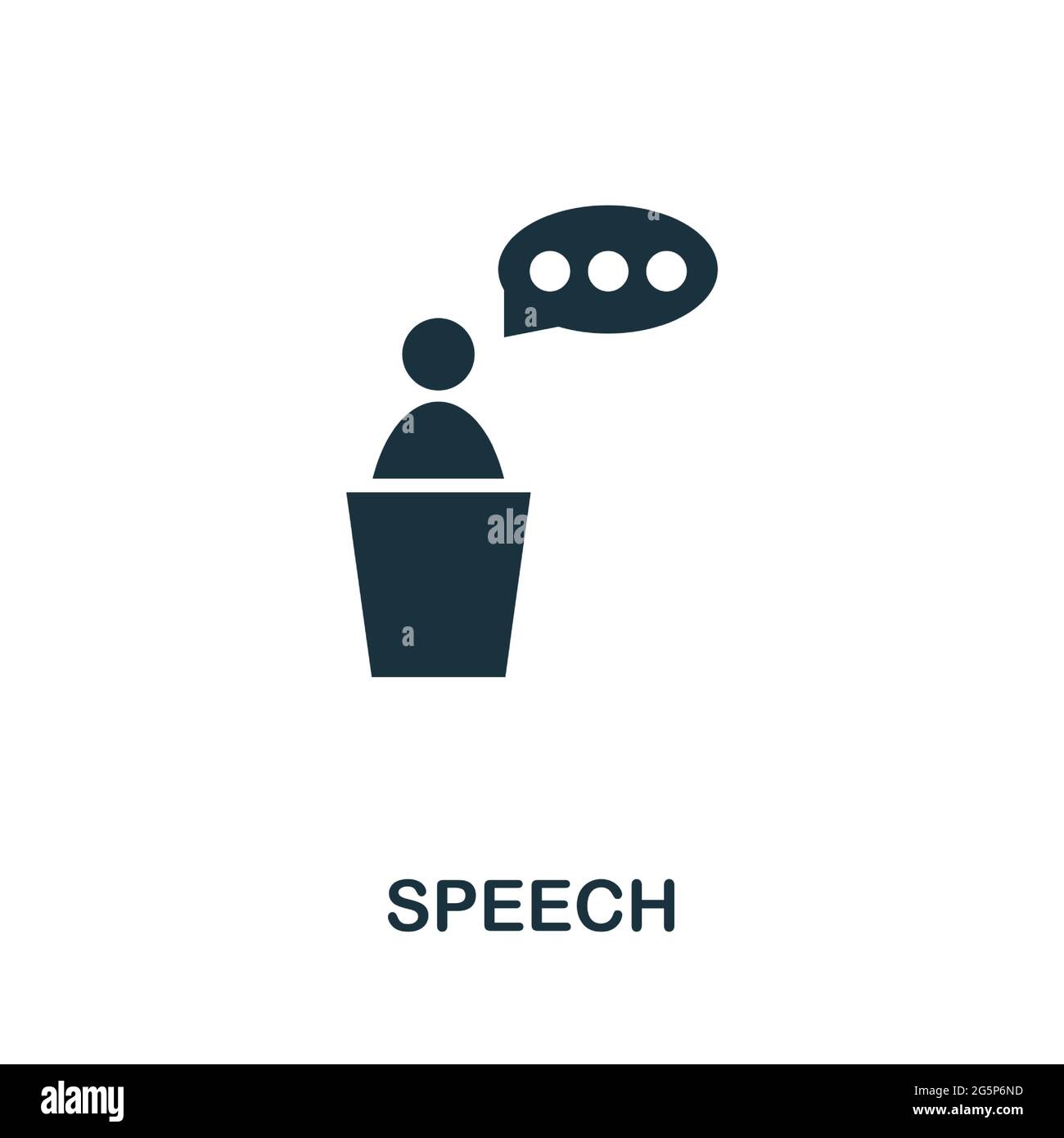 Speech icon. Simple creative element. Filled monochrome Speech icon for ...