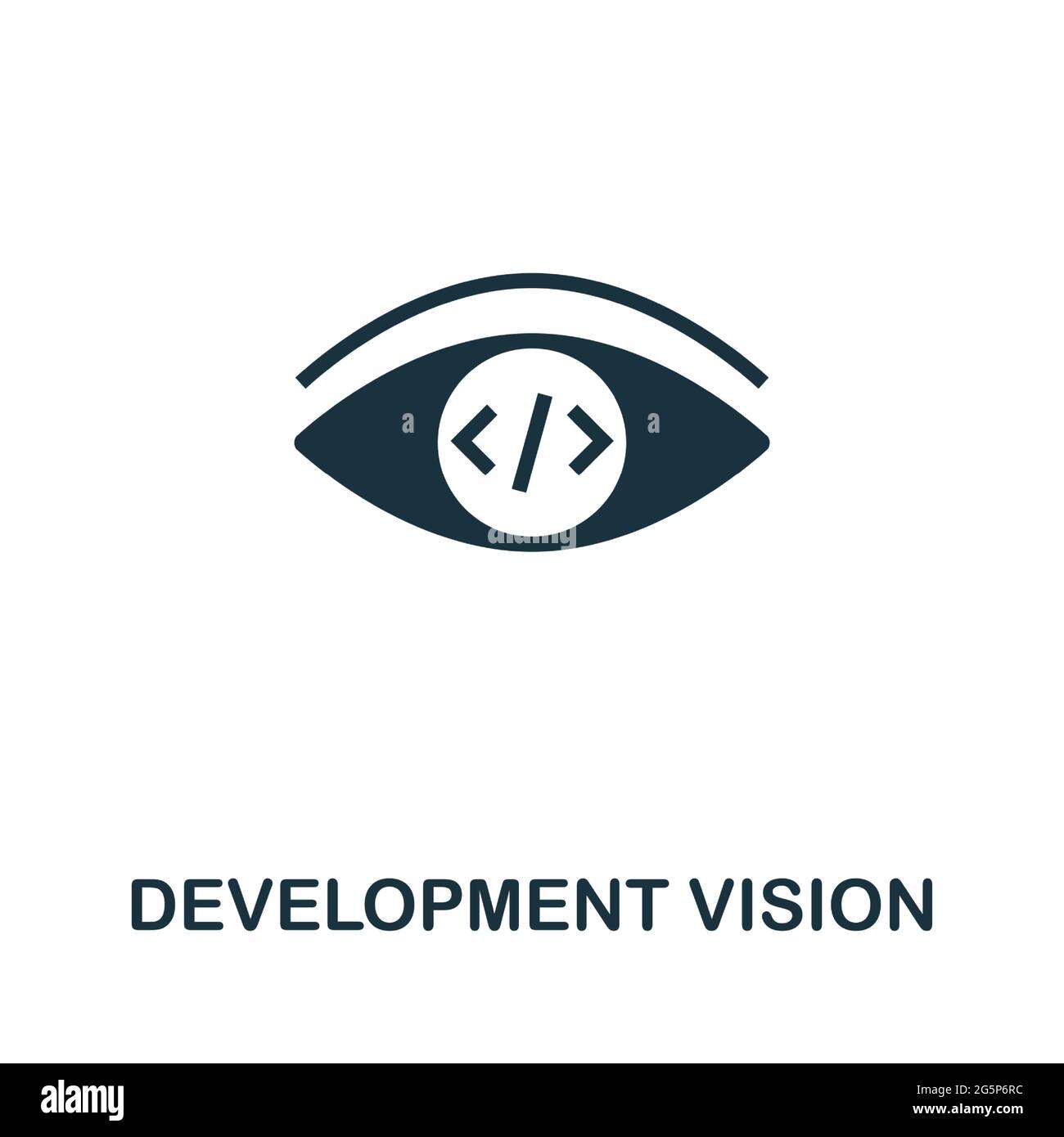 Development Vision icon. Simple creative element. Filled monochrome ...