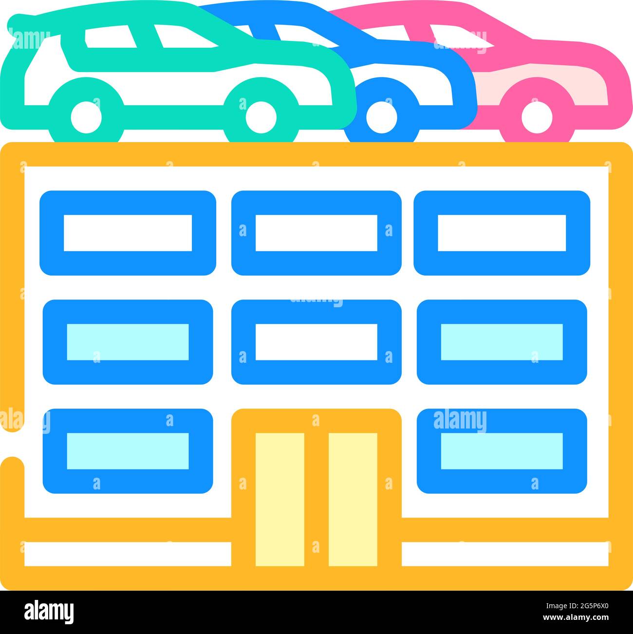 building car parking color icon vector illustration Stock Vector Image ...