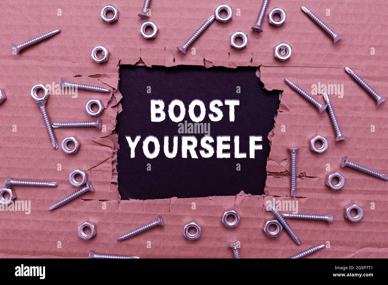 Sign displaying Boost Yourself. Business concept delivering a lift up ...