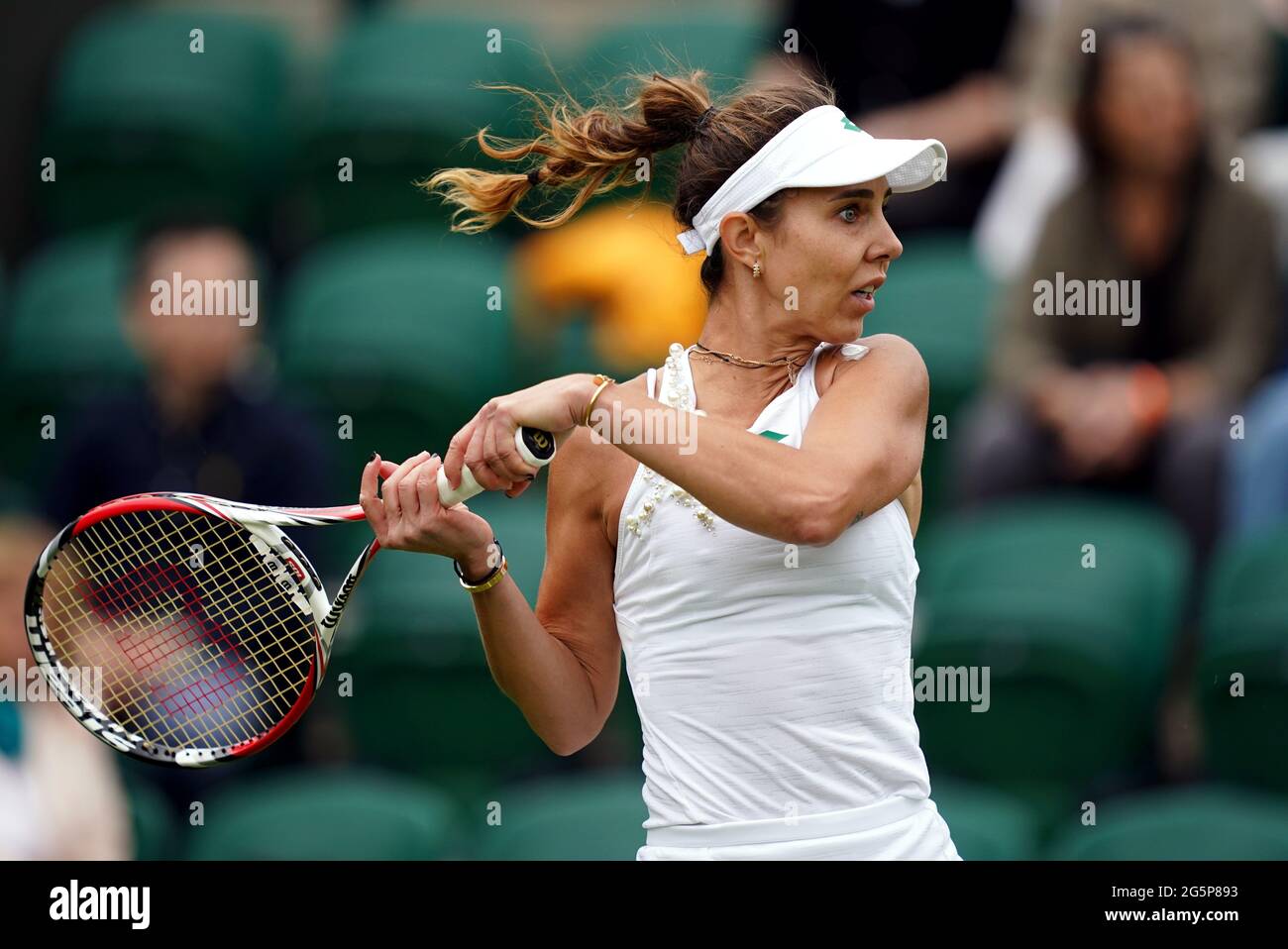 Mihaela Buzarnescu in action against Venus Williams on day two of ...