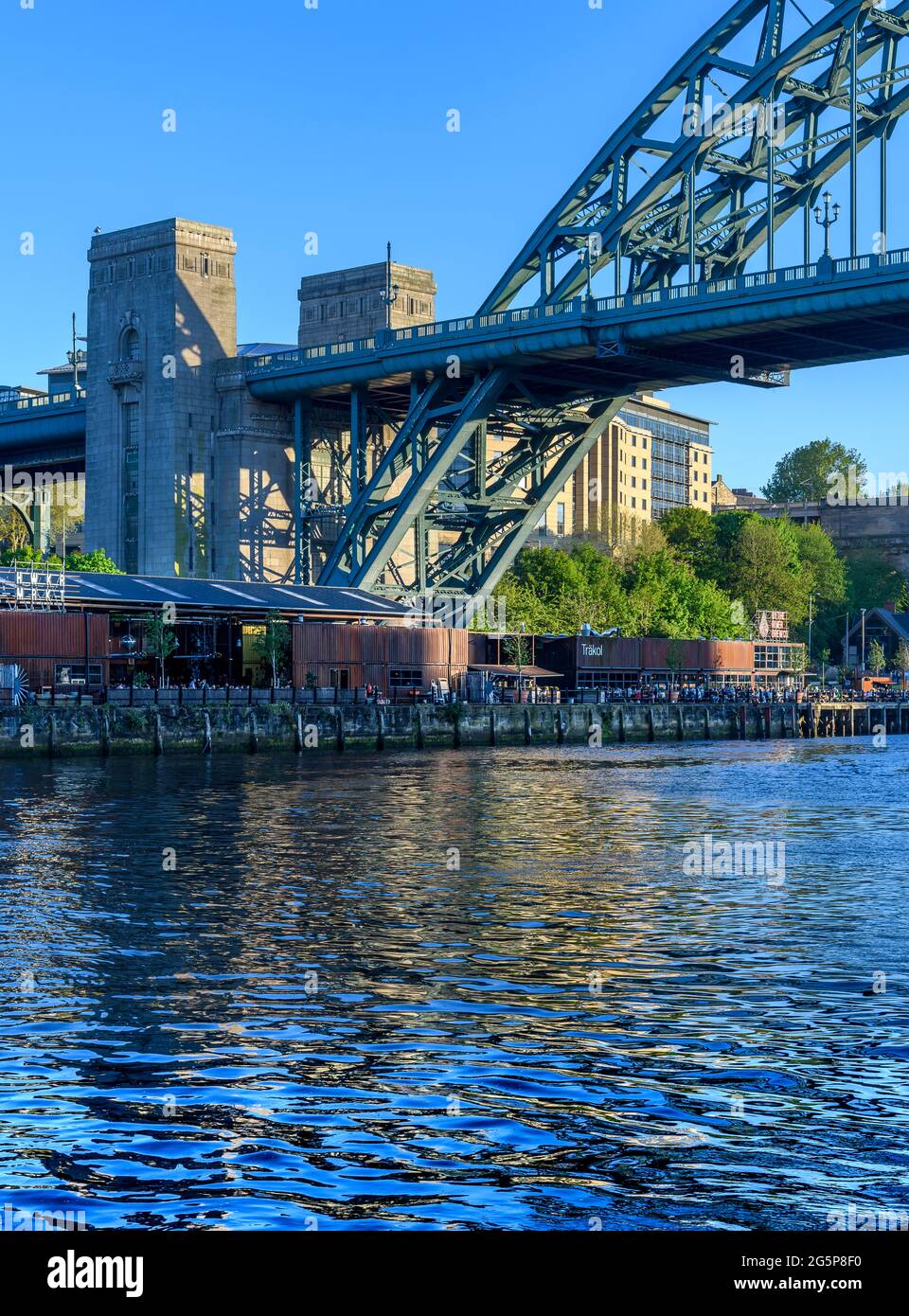 The Gateshead side of the River Tyne. In the shadow of the enormous ...