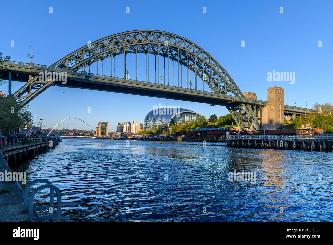 The Gateshead side of the River Tyne. In the shadow of the enormous ...