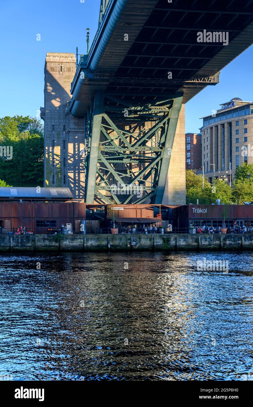 The Gateshead side of the River Tyne. In the shadow of the enormous ...