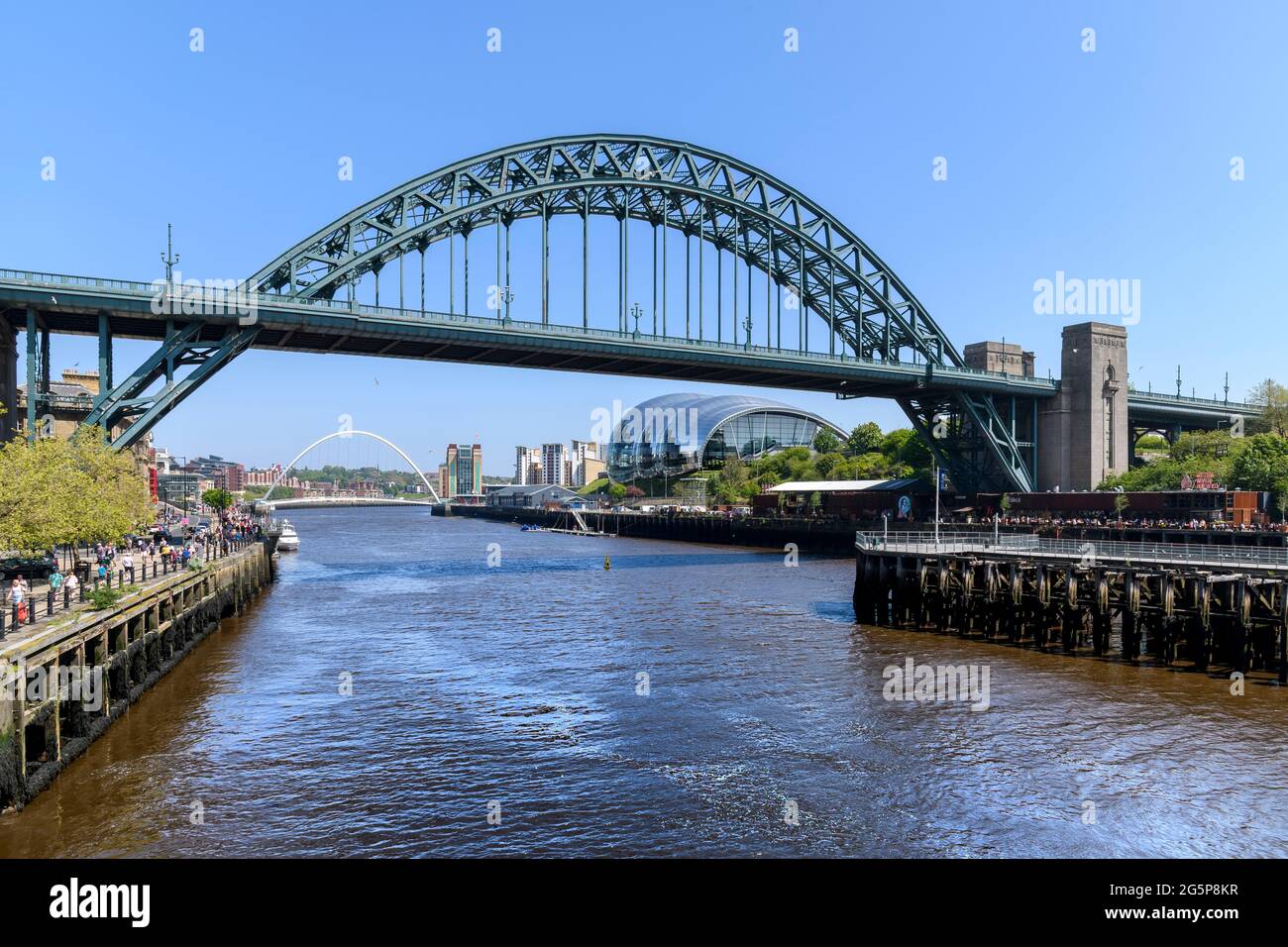 The Gateshead side of the River Tyne. In the shadow of the enormous ...