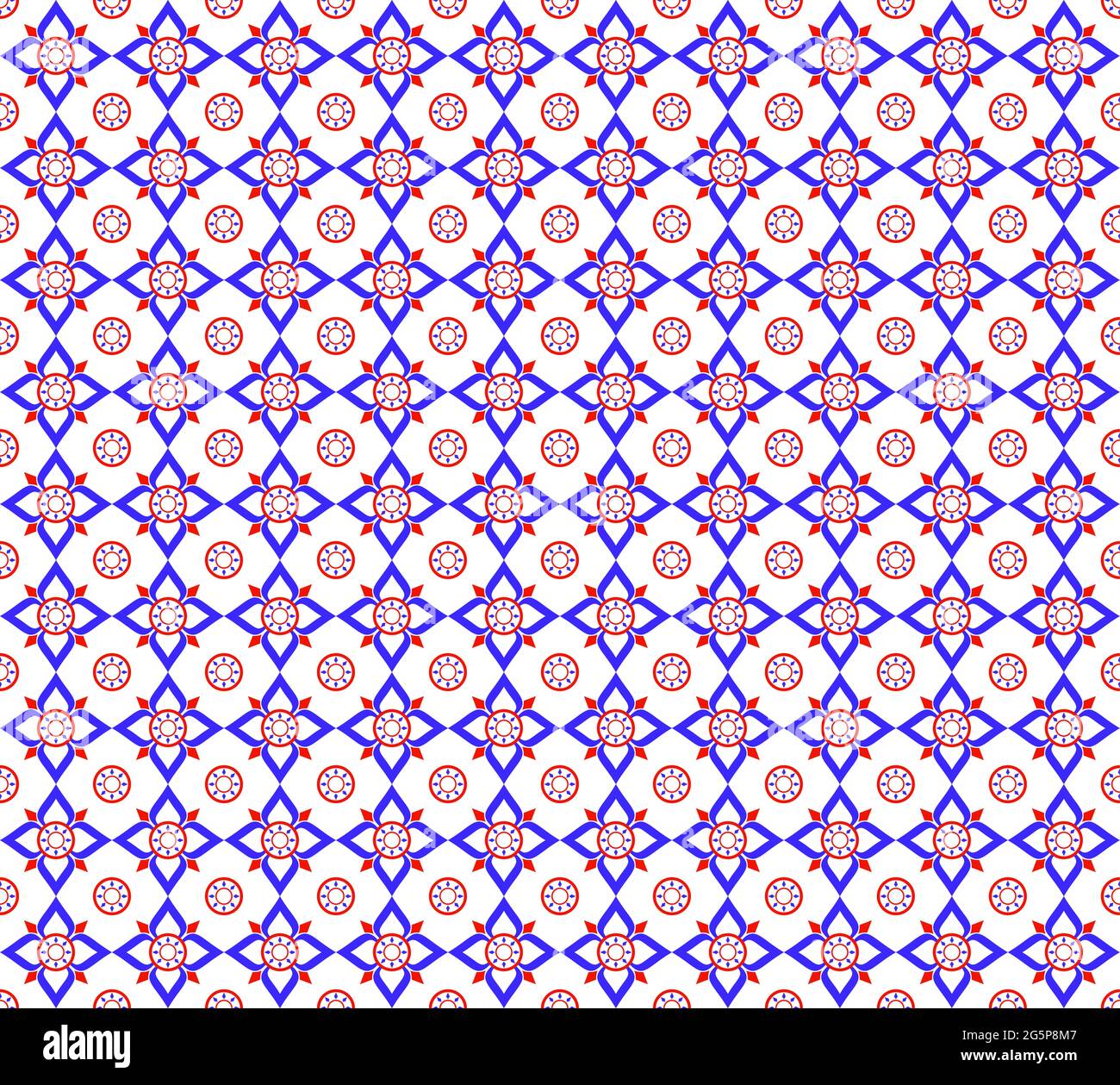 Ceramic tile pattern vector. Porcelain background design, blue and red ...
