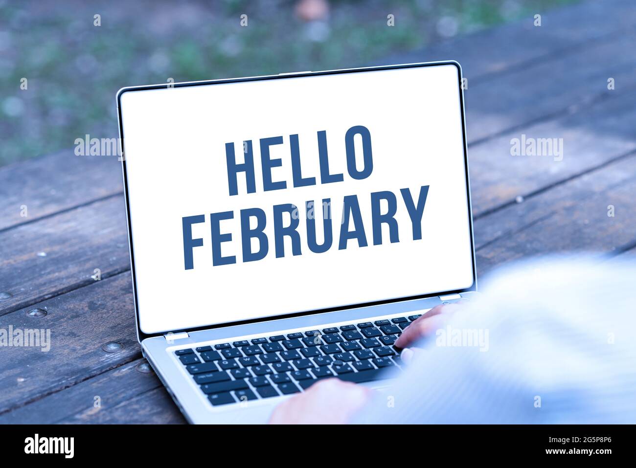Text sign showing Hello February. Business idea greeting used when ...