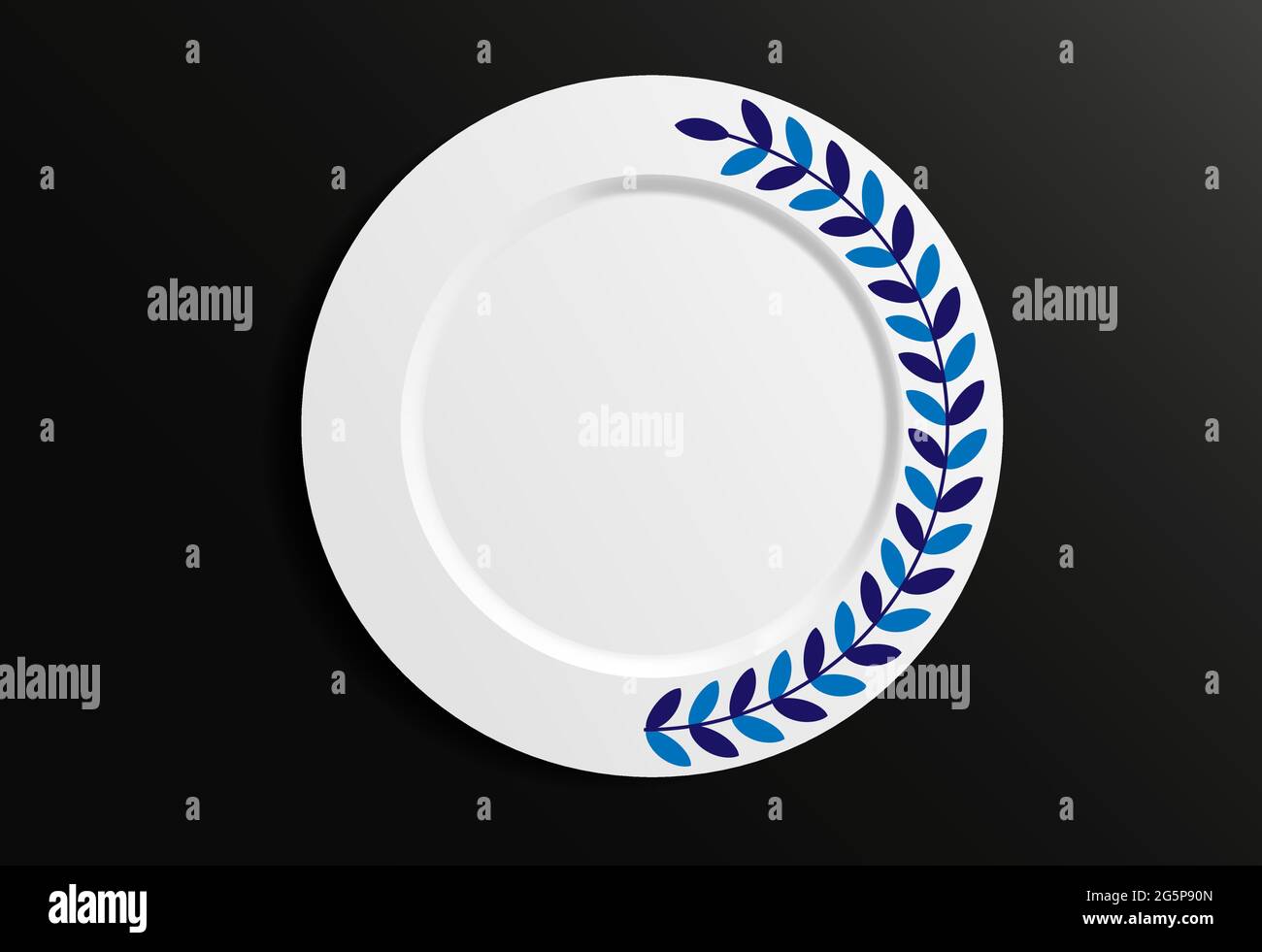 Decorative plate template. Vector Illustration. Round Geometric Floral ...