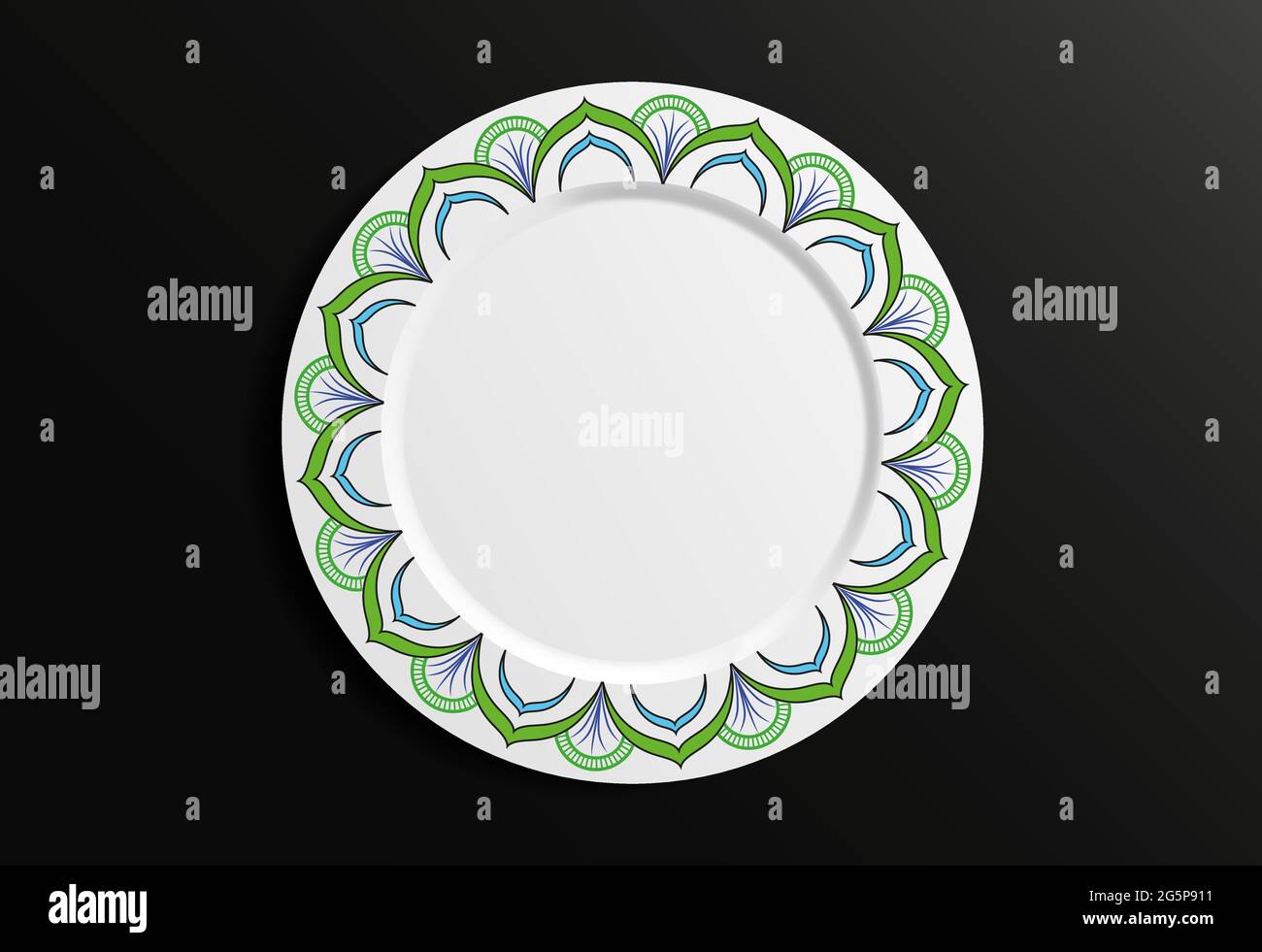 Decorative plate template Mandala Ornament and round frame. Vector ...