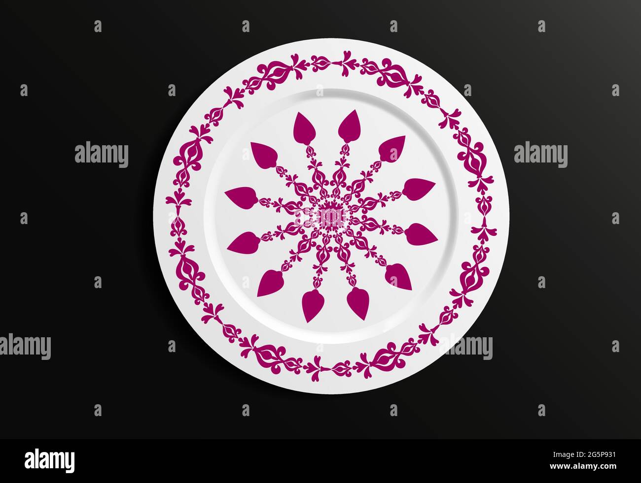Decorative plate template Mandala Ornament and round frame. Vector ...