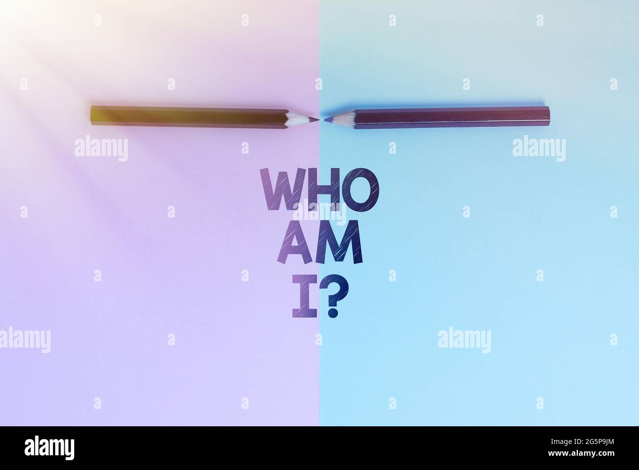 Conceptual caption Who Am I Question. Concept meaning asking about self ...