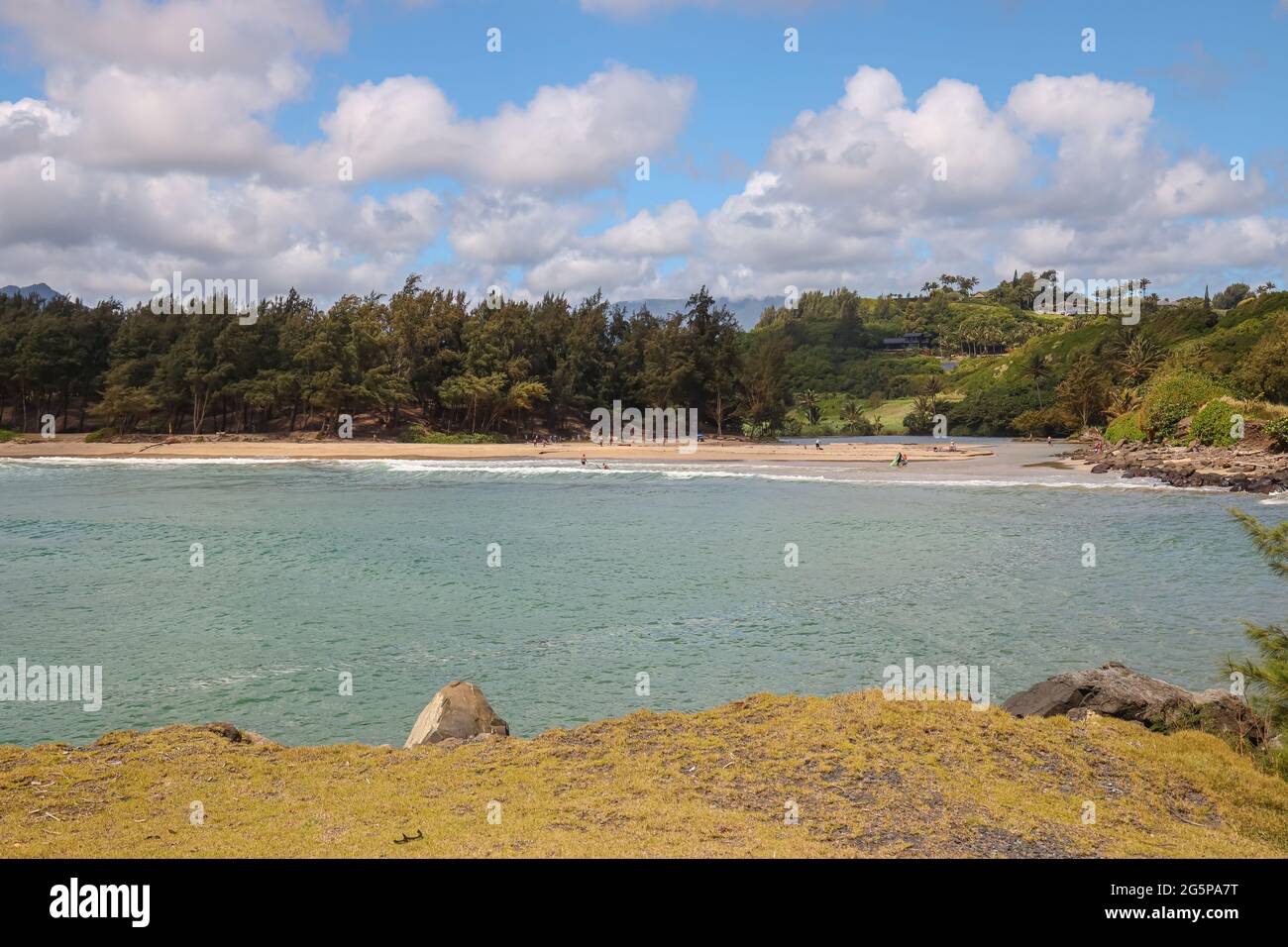 KALIHIWAI, HAWAII, UNITED STATES - Jun 04, 2021: A wide view of Kahili ...