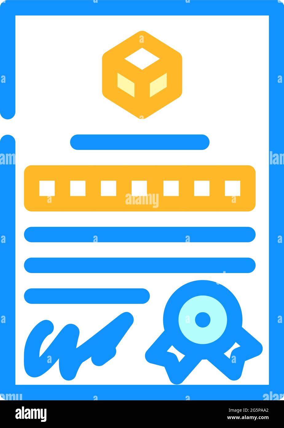 patent document for production color icon vector illustration Stock ...