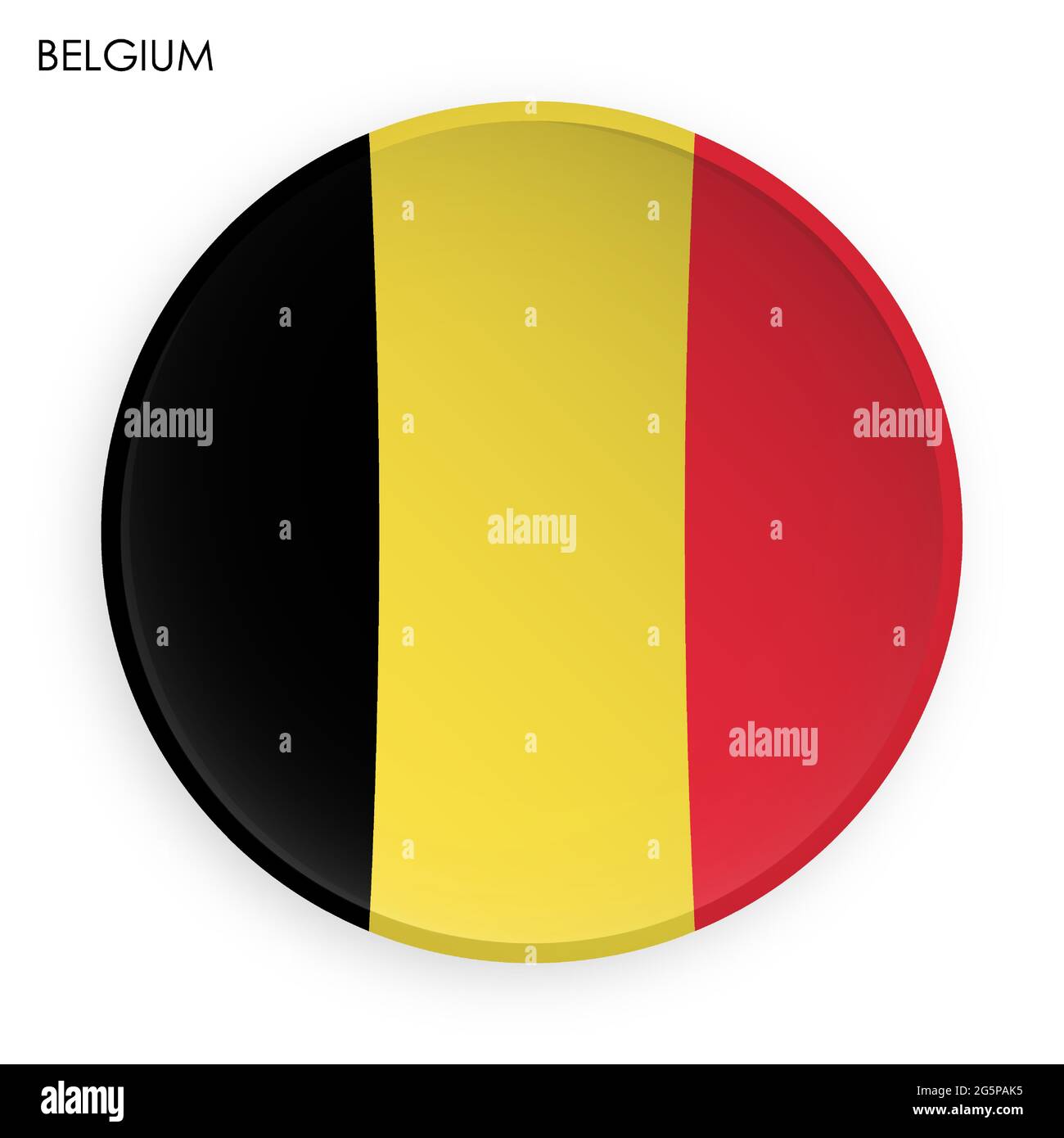 Belgium flag icon in modern neomorphism style. Button for mobile ...