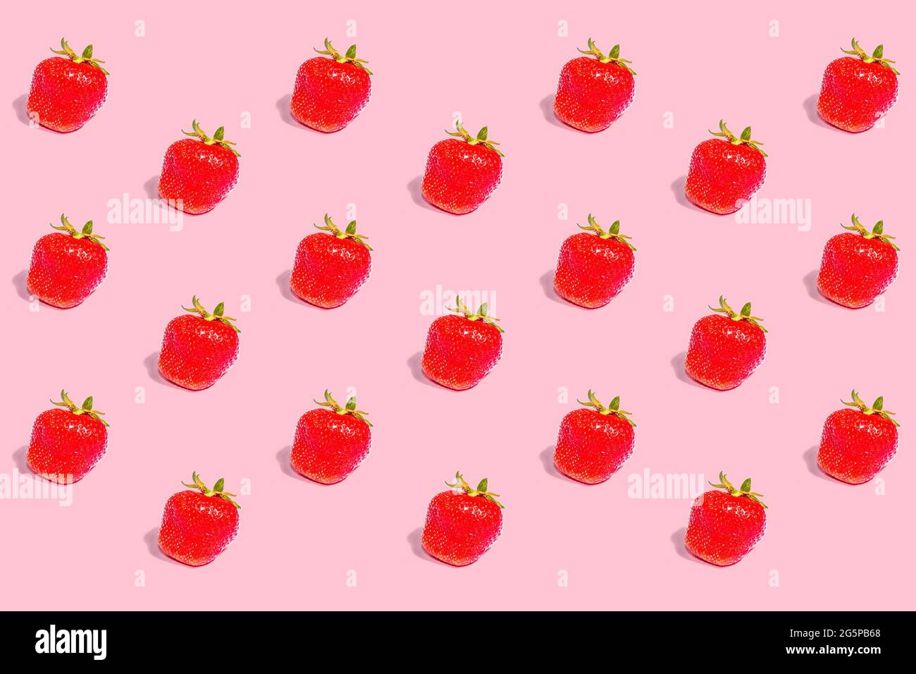 Strawberry. Pattern from strawberries on a colored background. Whole ...