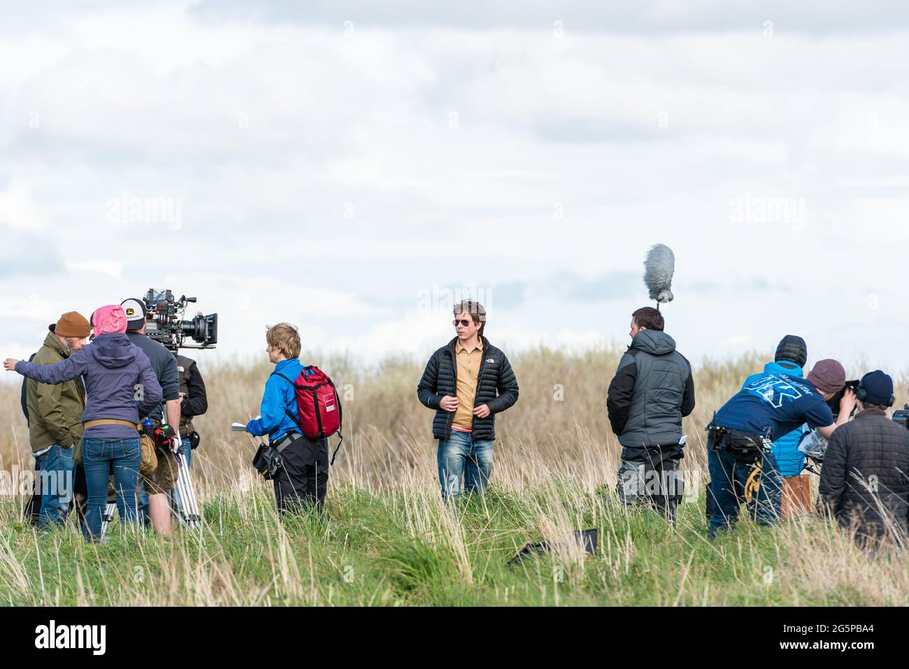 Cast and crew of Fresh Meat Channel 4 filming in Liverpool Stock Photo ...