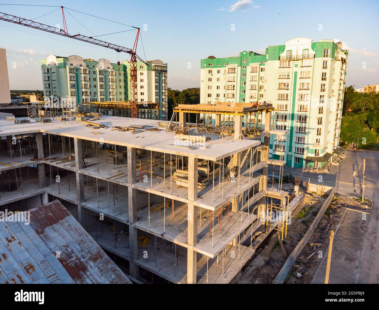 Modern aerial landscape with construction aerial for urban design ...
