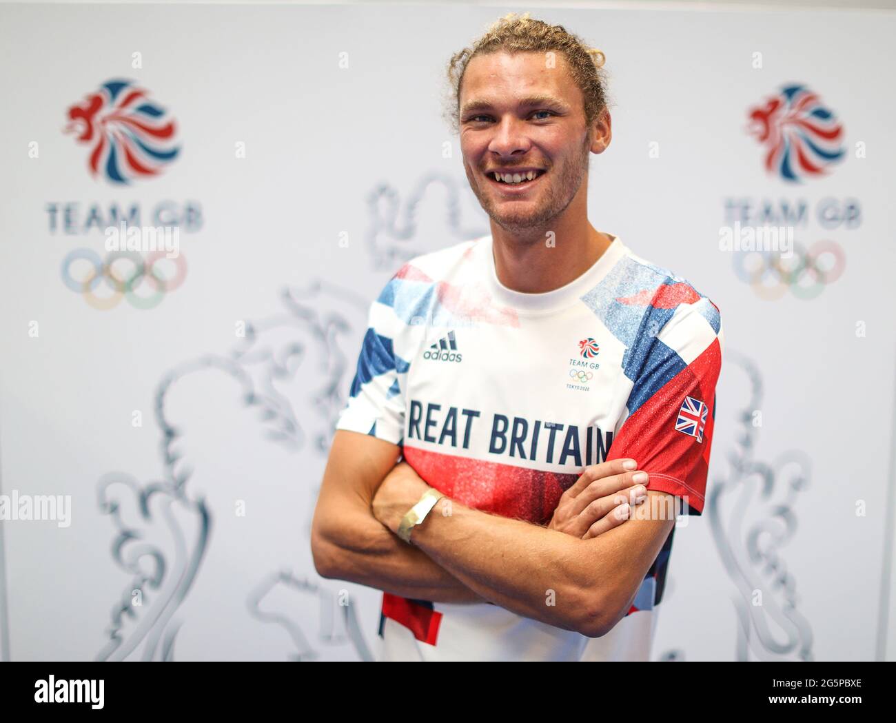Windsurfer Tom Squires during the Athletics kitting out session for the ...
