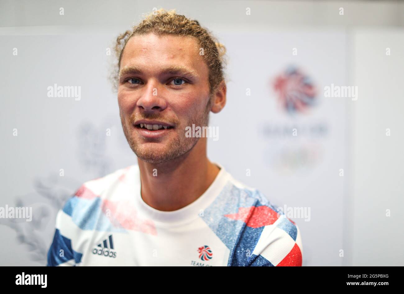Windsurfer Tom Squires during the Athletics kitting out session for the ...