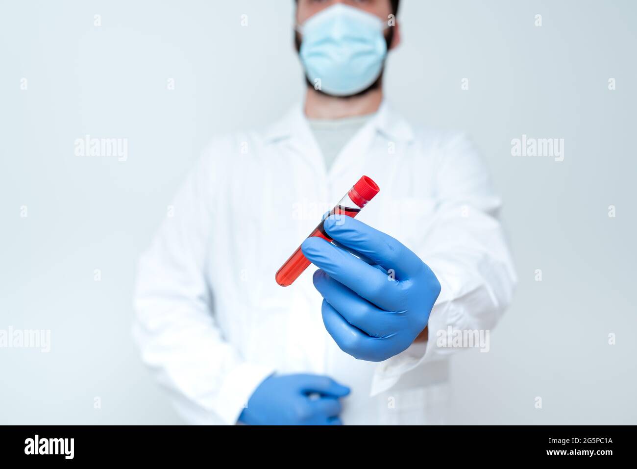 Chemist Presenting Blood Sample, Scientist Analyzing Research Specimen ...