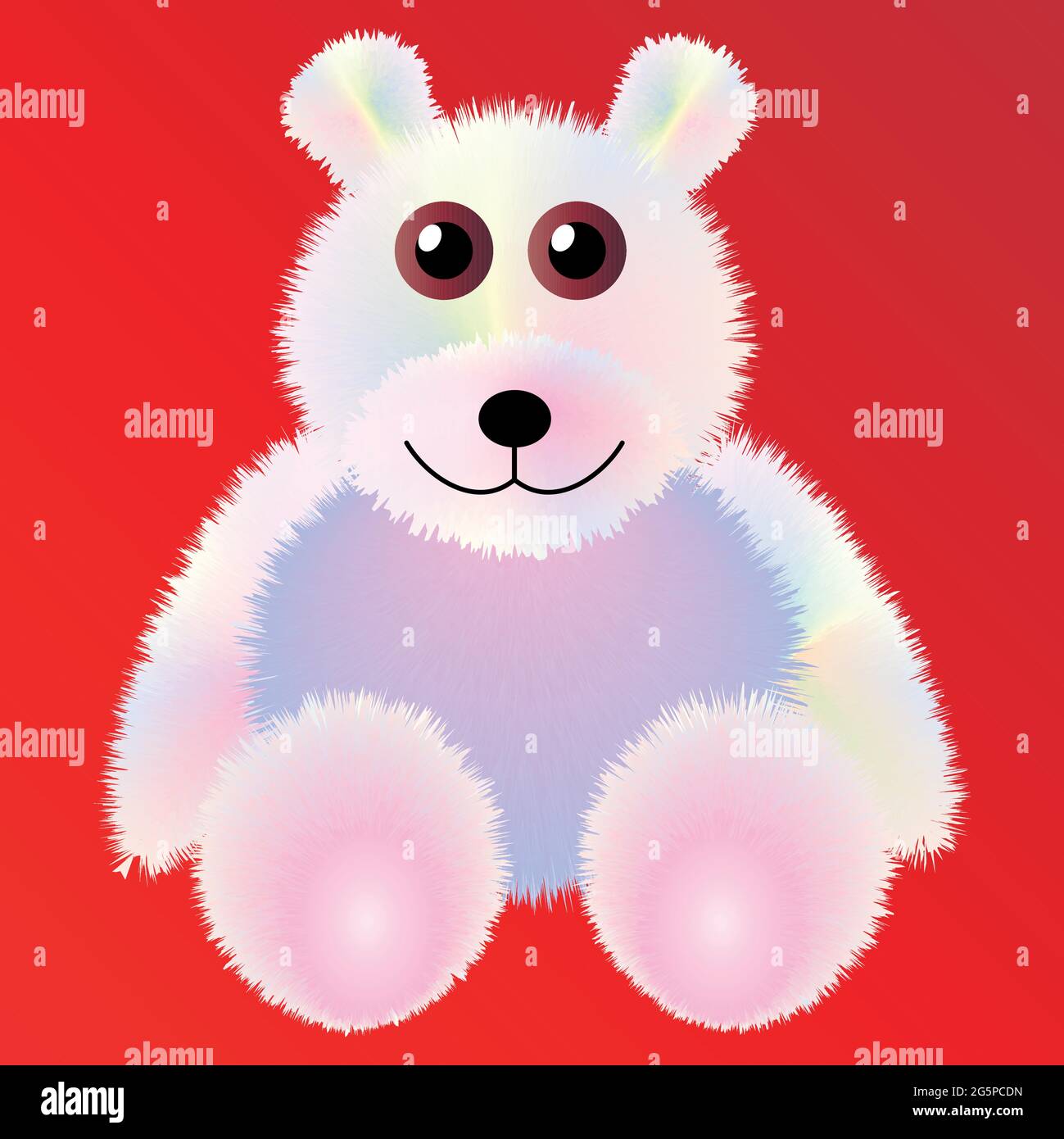 Colorful fluffy teddy bear character isolated on white background Stock ...