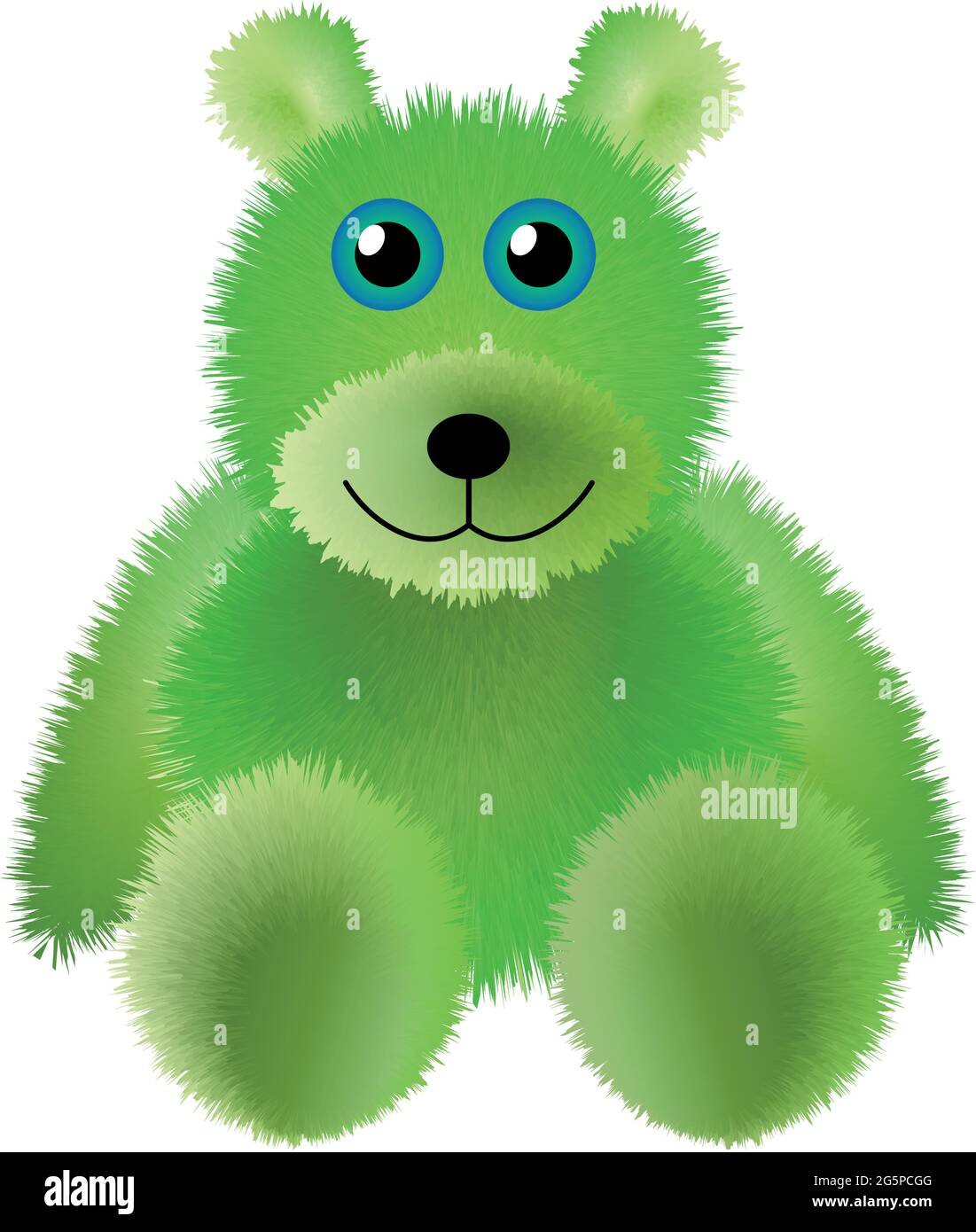 Colorful fluffy teddy bear character isolated on white background Stock ...