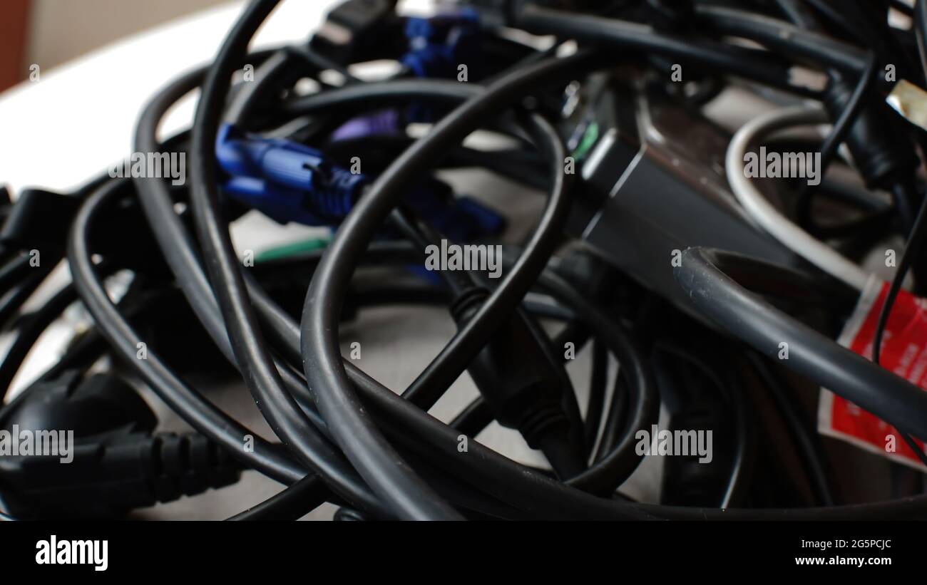 Computer cables and adapters hi-res stock photography and images - Alamy