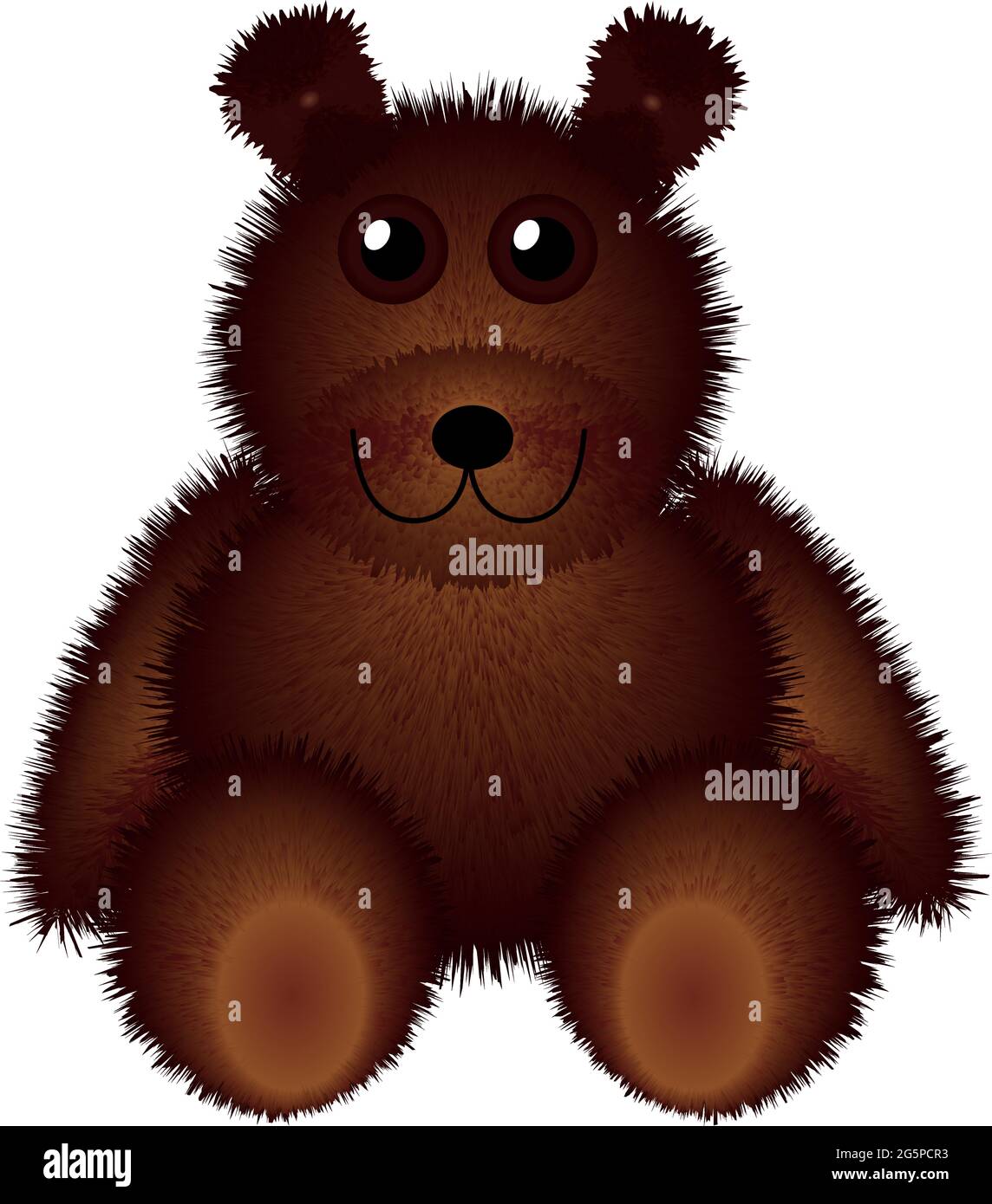 Colorful fluffy teddy bear character isolated on white background Stock ...