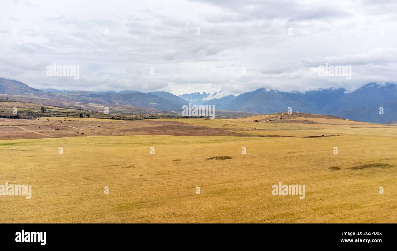 Breathtaking view of the landscape over the Andes of Cusco. Peru Stock ...