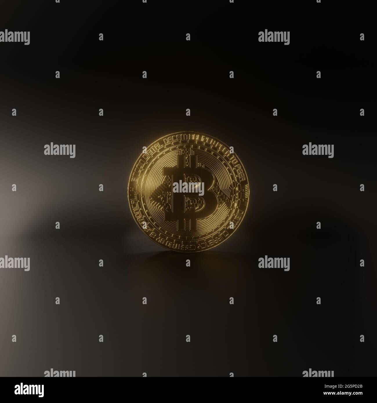 Bitcoin BTC Cryptocurrency 3D Render Gold Stock Photo - Alamy