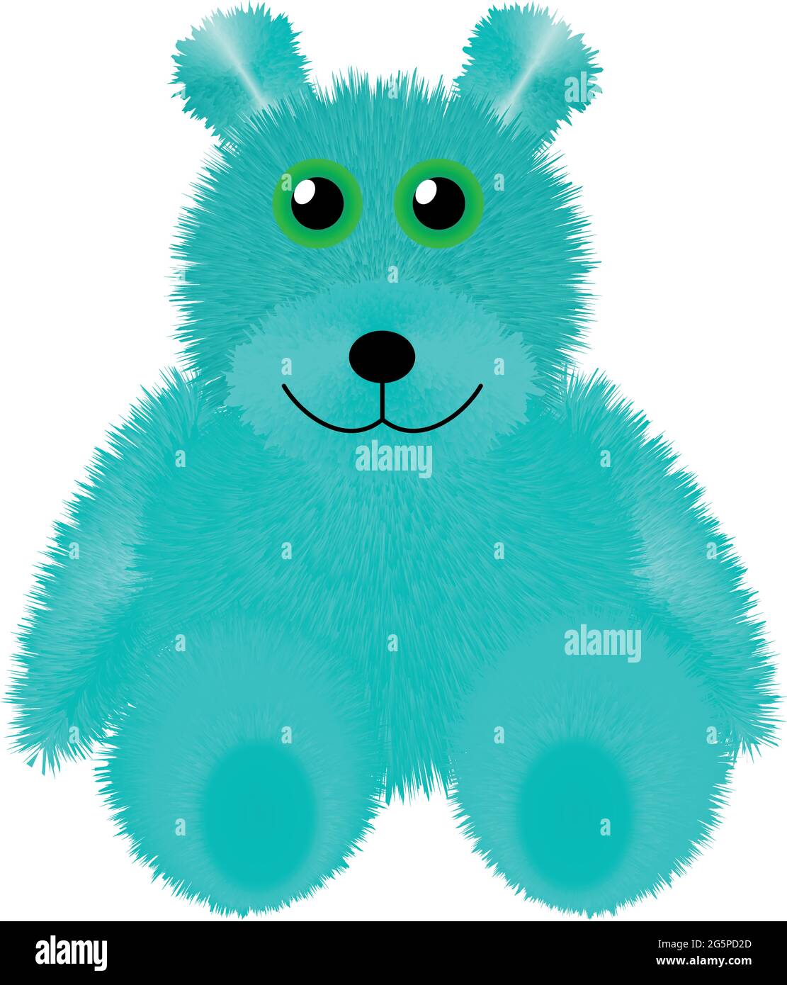 Colorful fluffy teddy bear character isolated on white background Stock ...