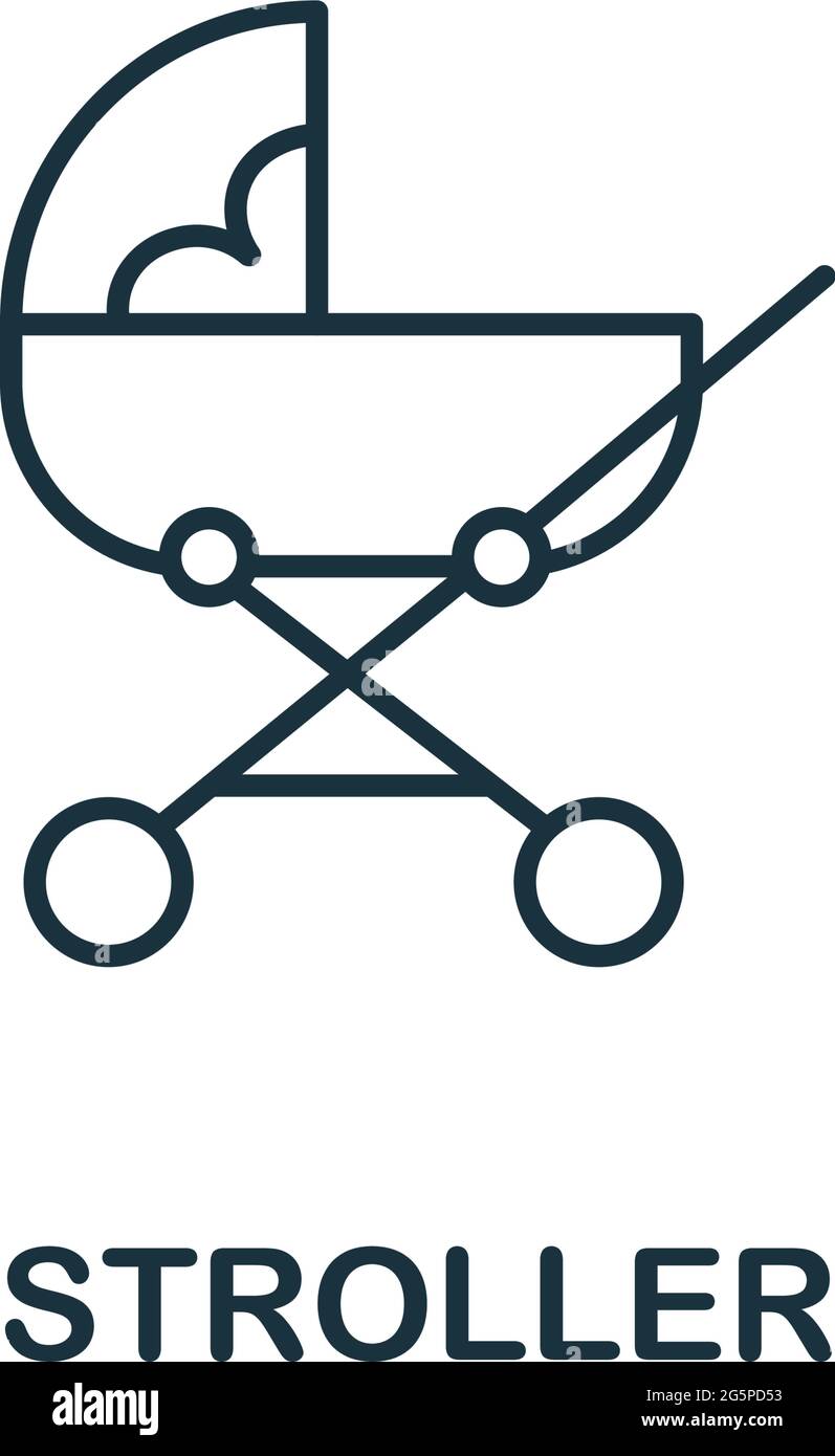 Stroller icon from baby things collection. Simple line element Stroller ...