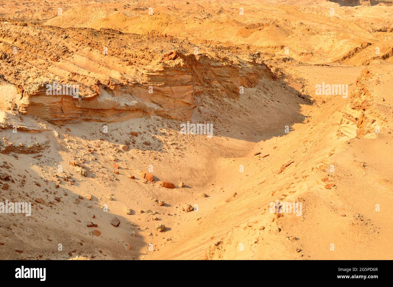 Texture of different sand pile layers of clay underground in a mining ...