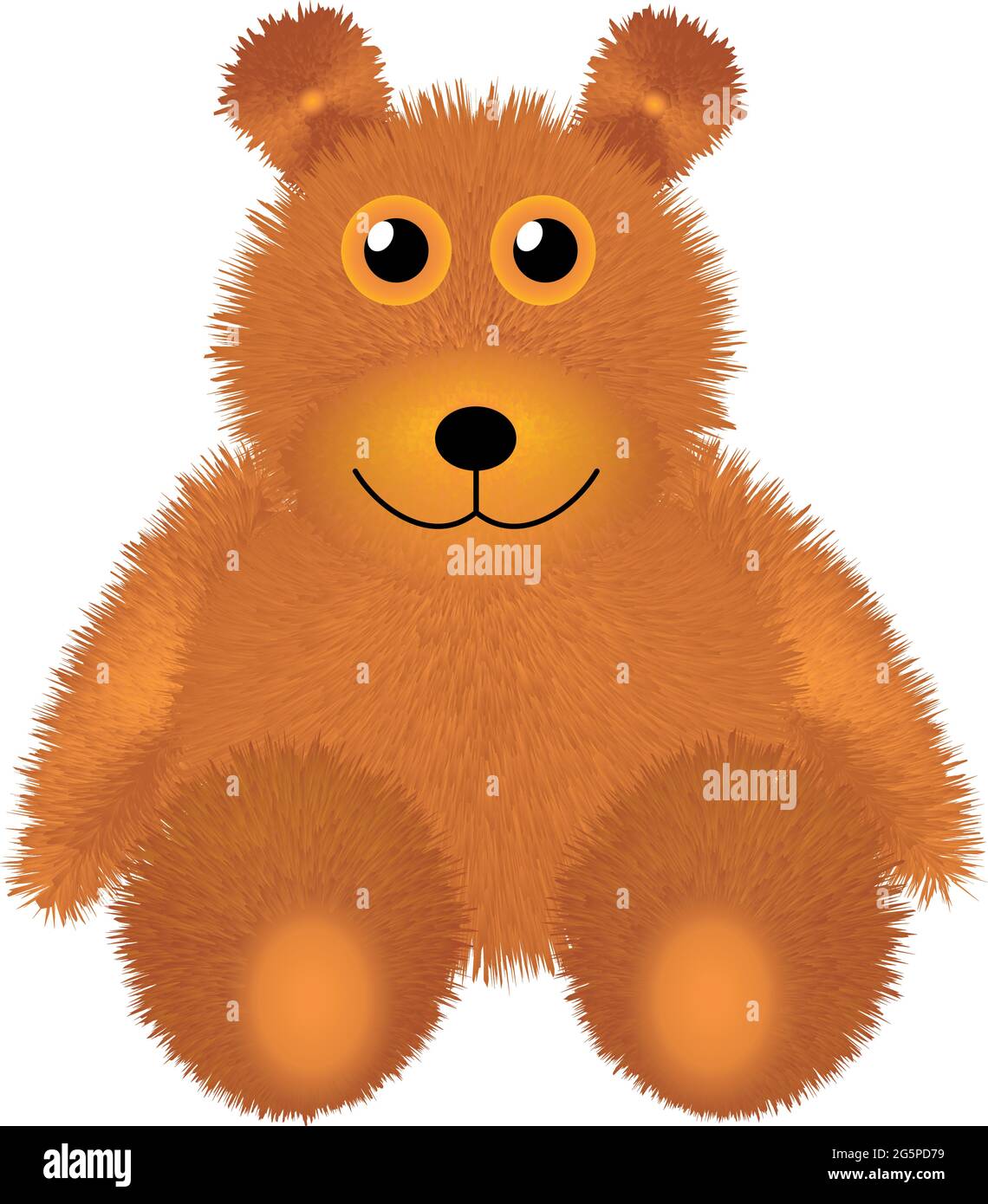 Colorful fluffy teddy bear character isolated on white background Stock ...