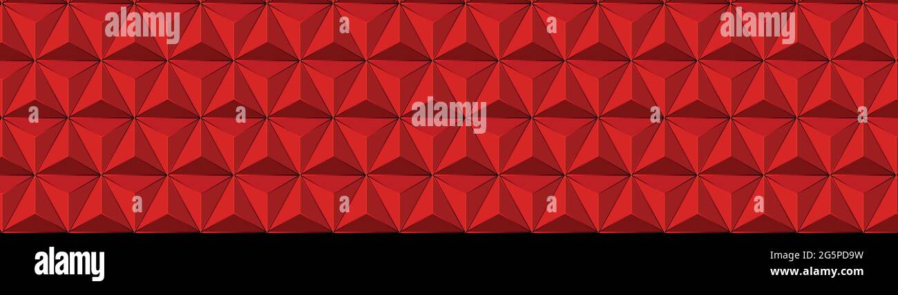Red abstract background. 3D vector triangle pattern geometry. Shadowed ...