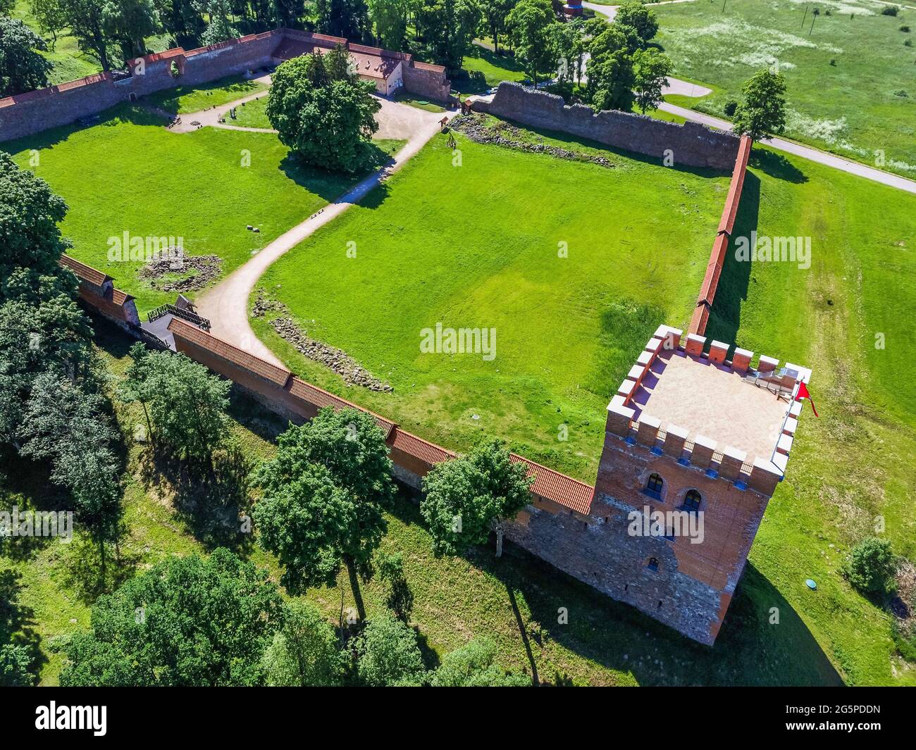 Aerial view of Medieval Medininkai Castle, Lithuania Stock Photo - Alamy