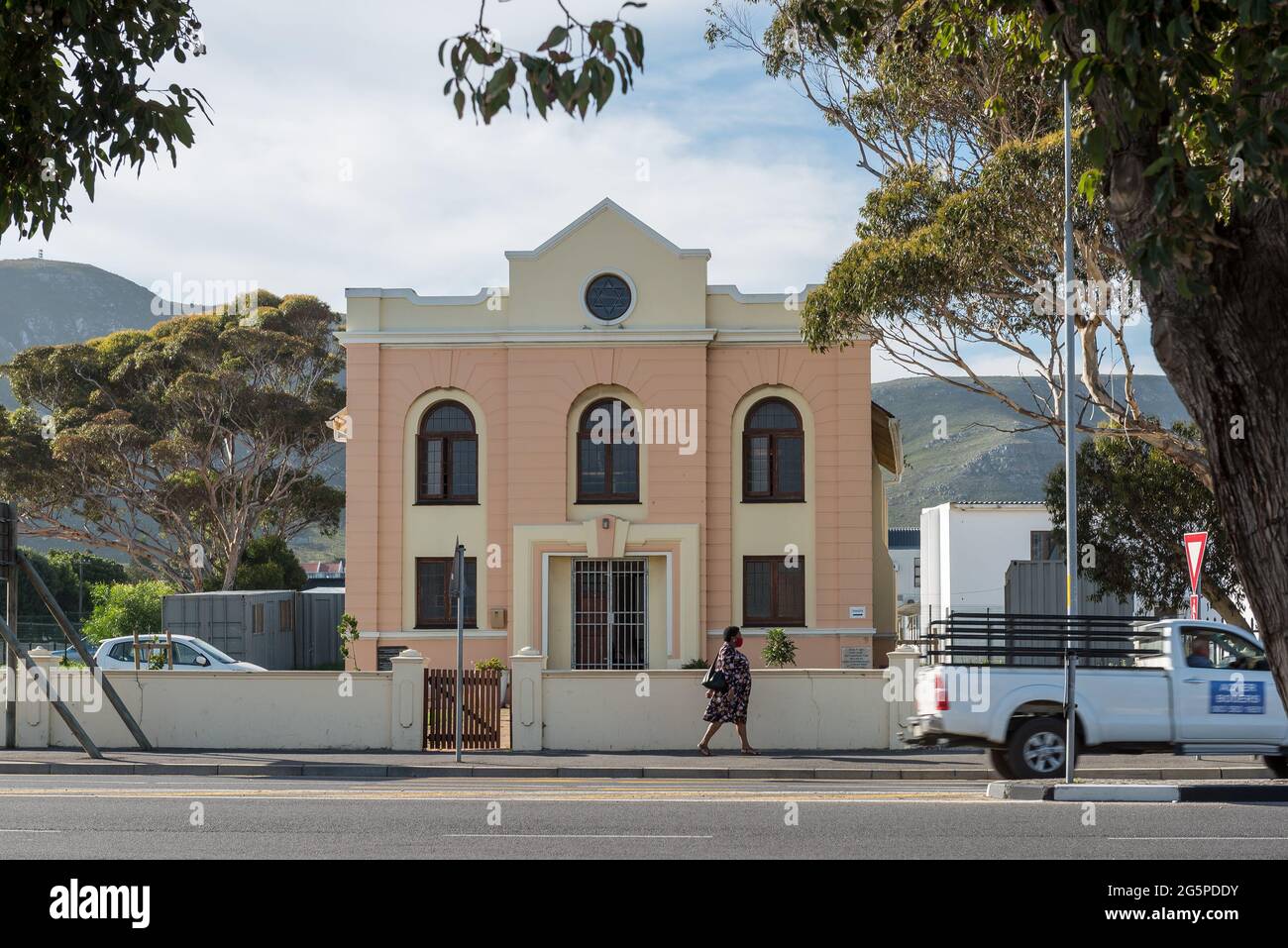 HERMANUS, SOUTH AFRICA - APRIL 12, 2021: A street scene, with the ...