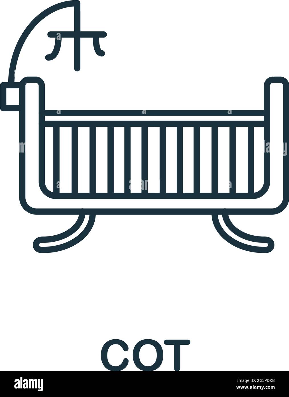 Cot icon from baby things collection. Simple line element Cot symbol ...